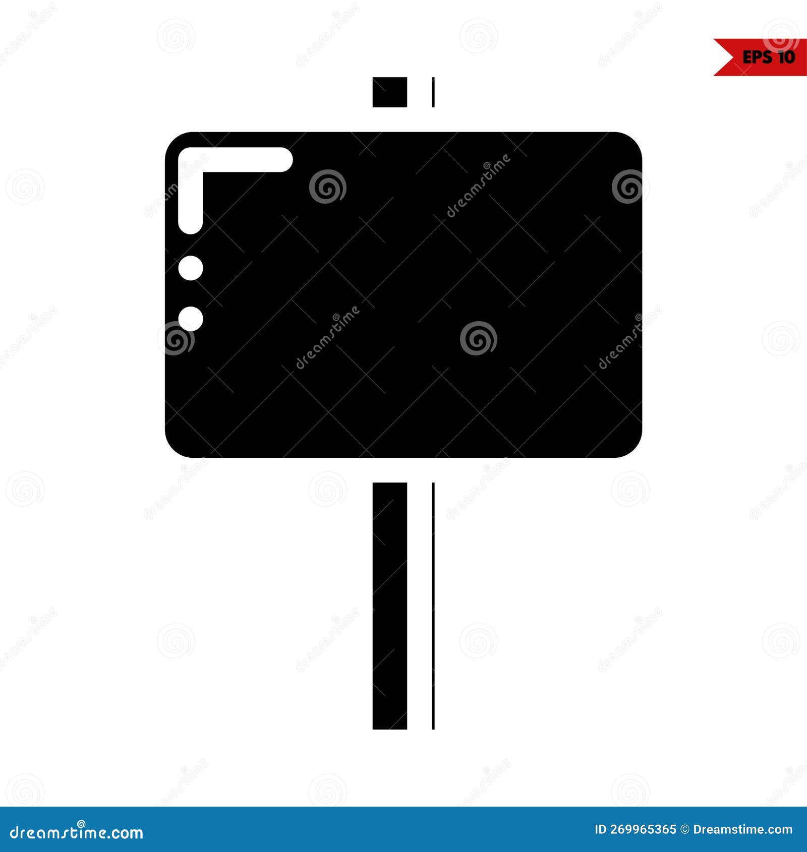 Illustration of Information Board Glyph Icon Stock Vector ...