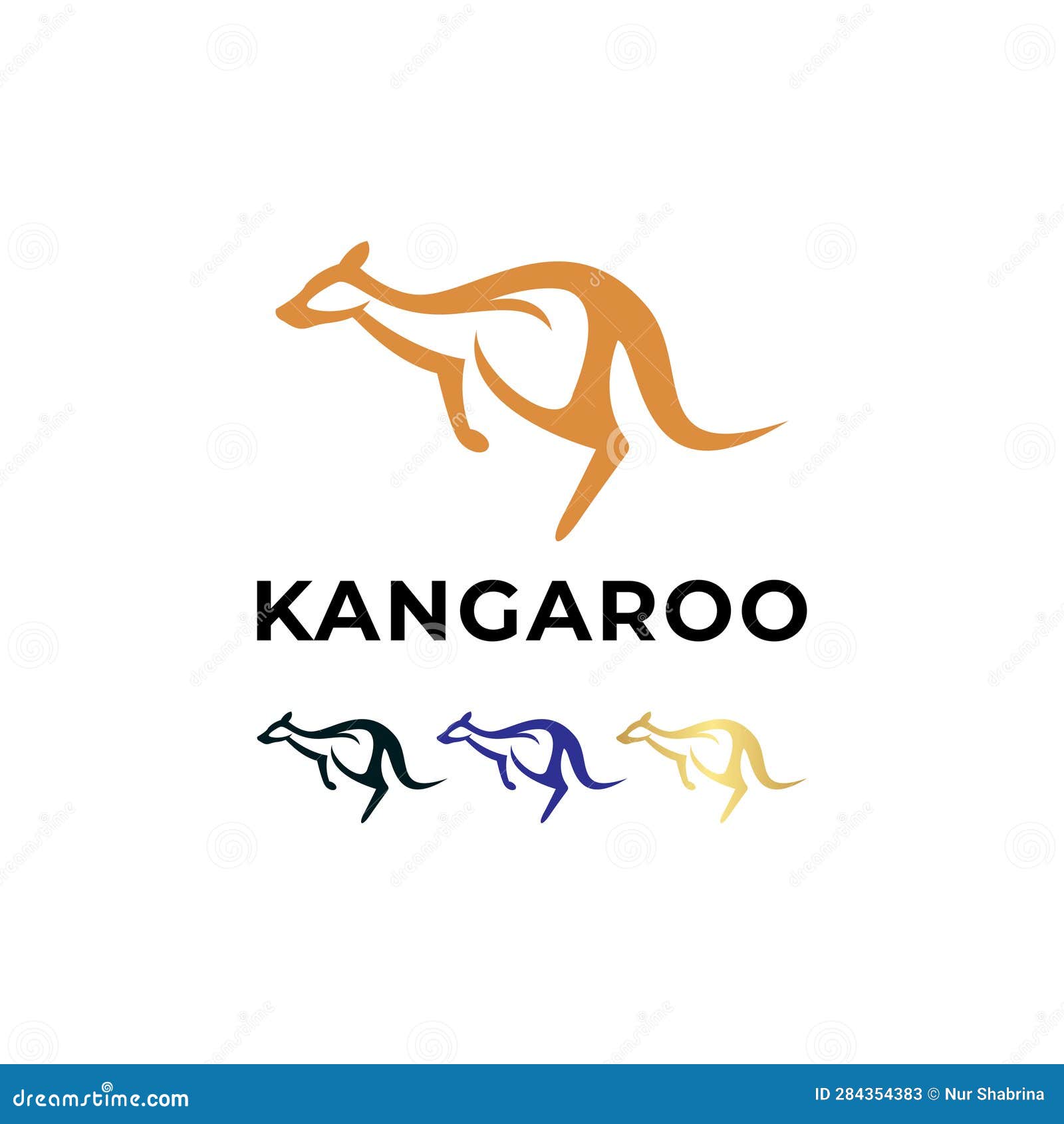 Elegant Modern Kangaroo Jumping Logo Design Illustration Concept Stock ...