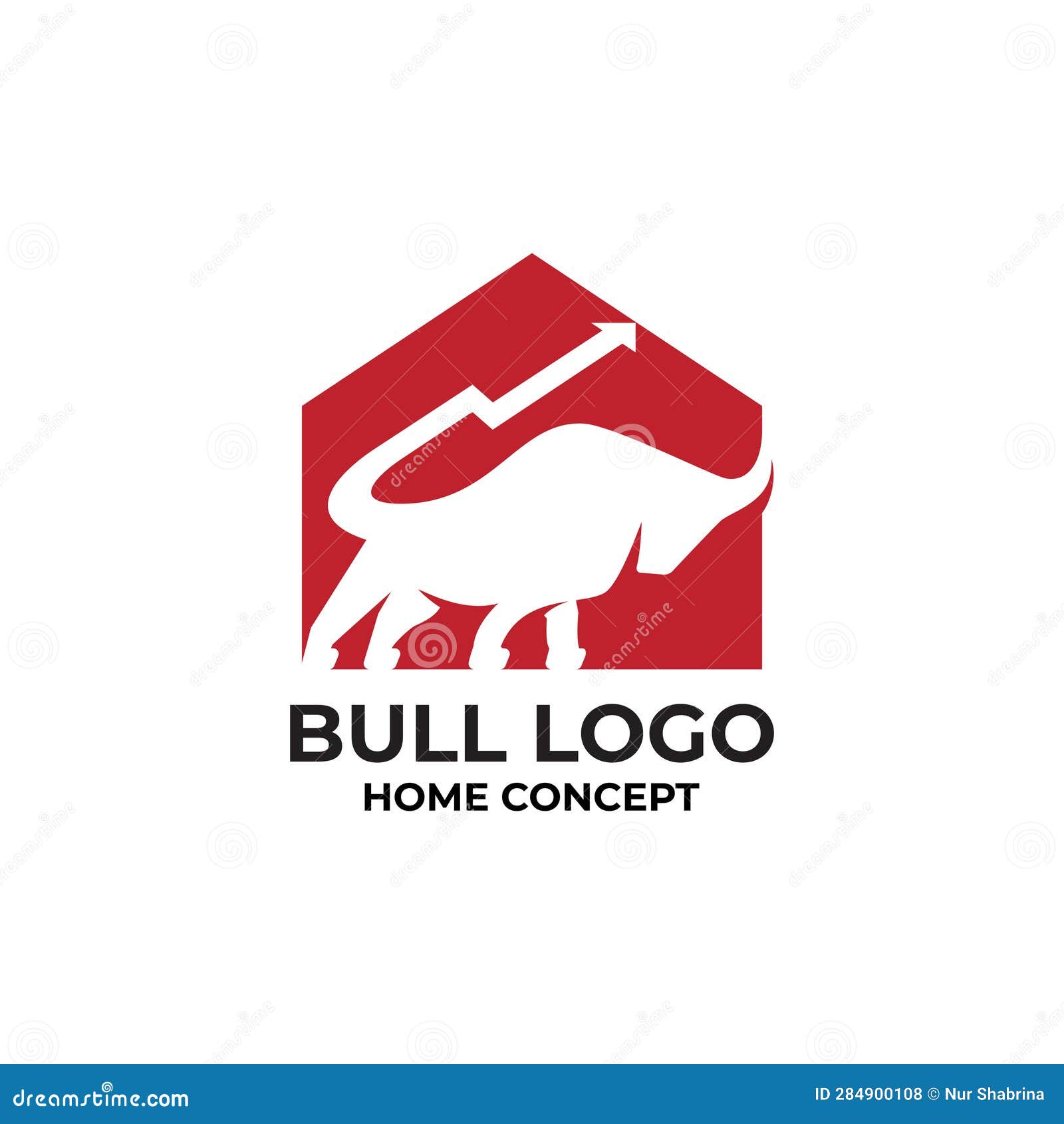 Elegant Modern Vector Strong Bull Logo in Home Concept Stock Vector ...