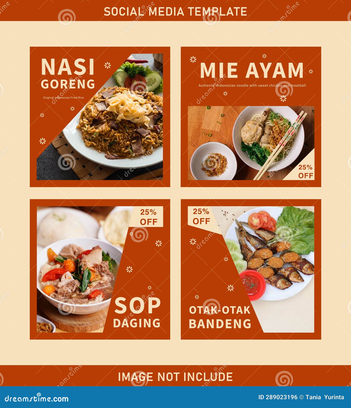Indonesian Authentic Food Menu Templates Stock Illustration ...