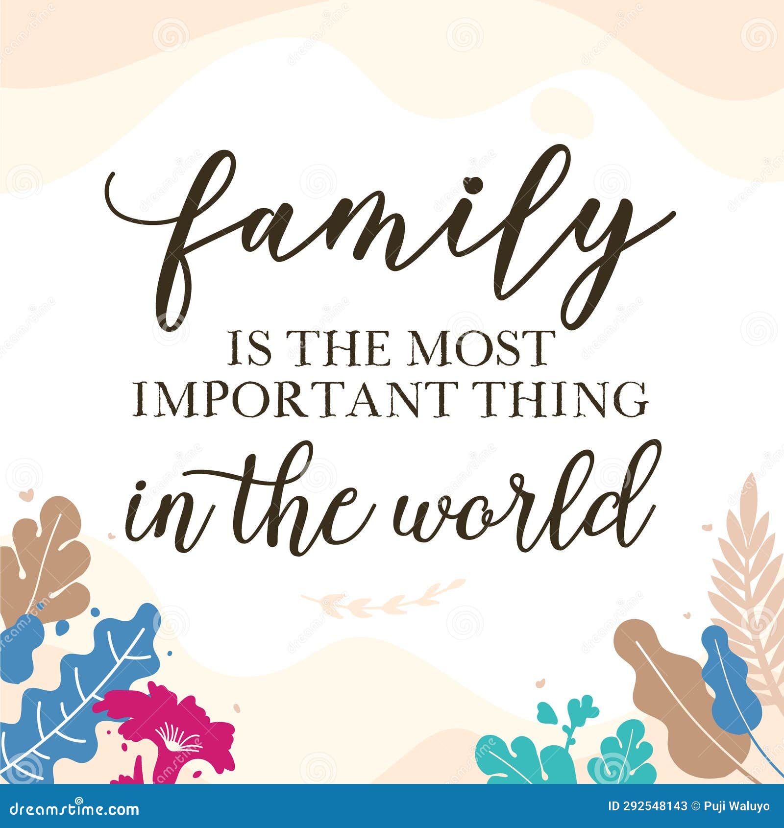 Family is Most Important Quote Vector Natural Backgroun Stock Vector ...