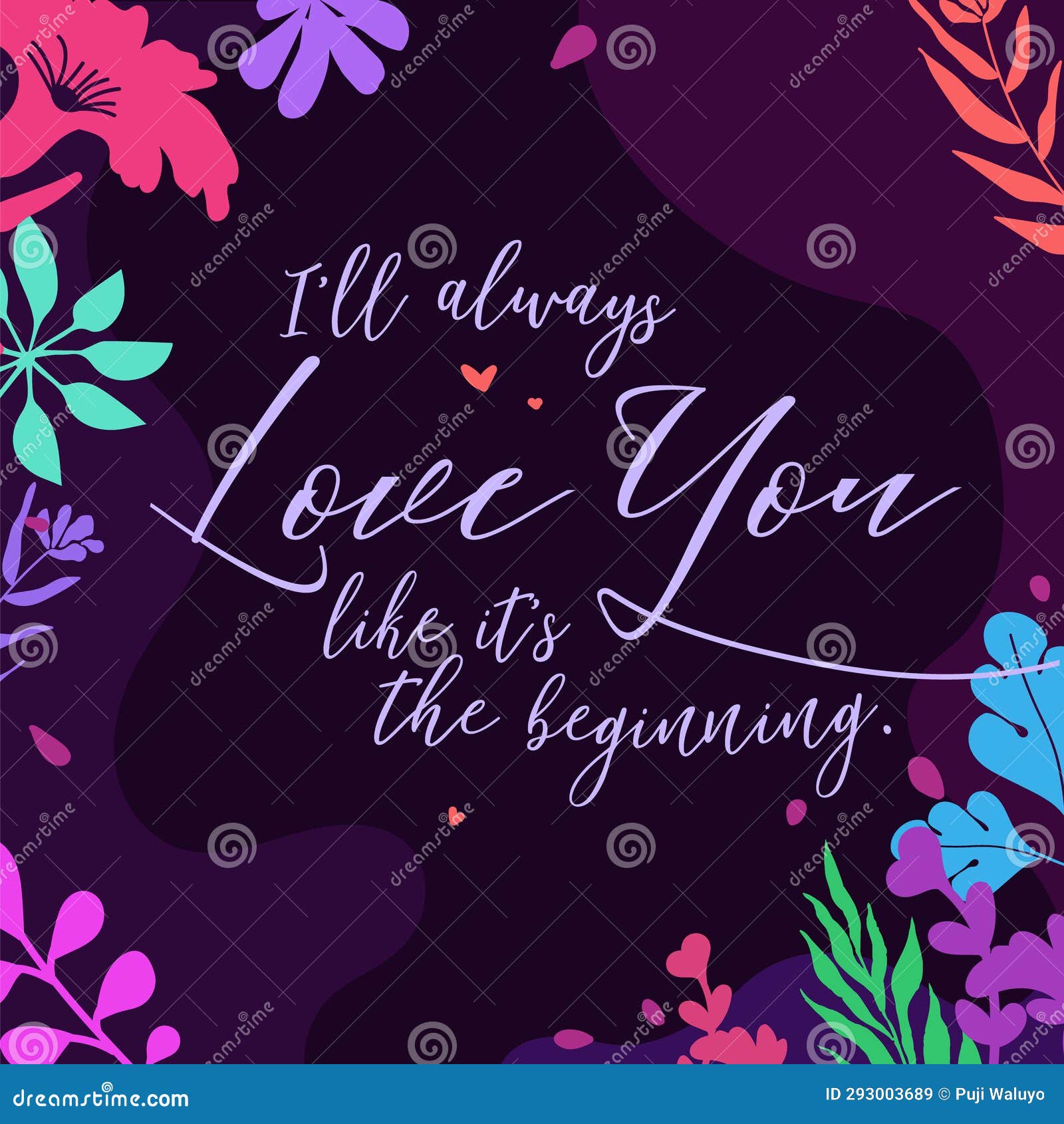 Romantic Love Quote Love You Like Beginning Vector Natural Background ...