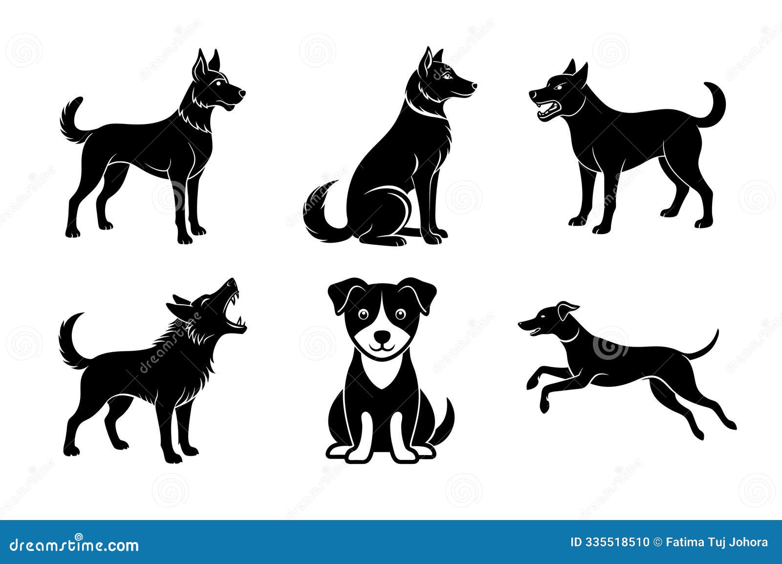 Versatile Dog Silhouette Vector Pack Stock Illustration - Illustration ...