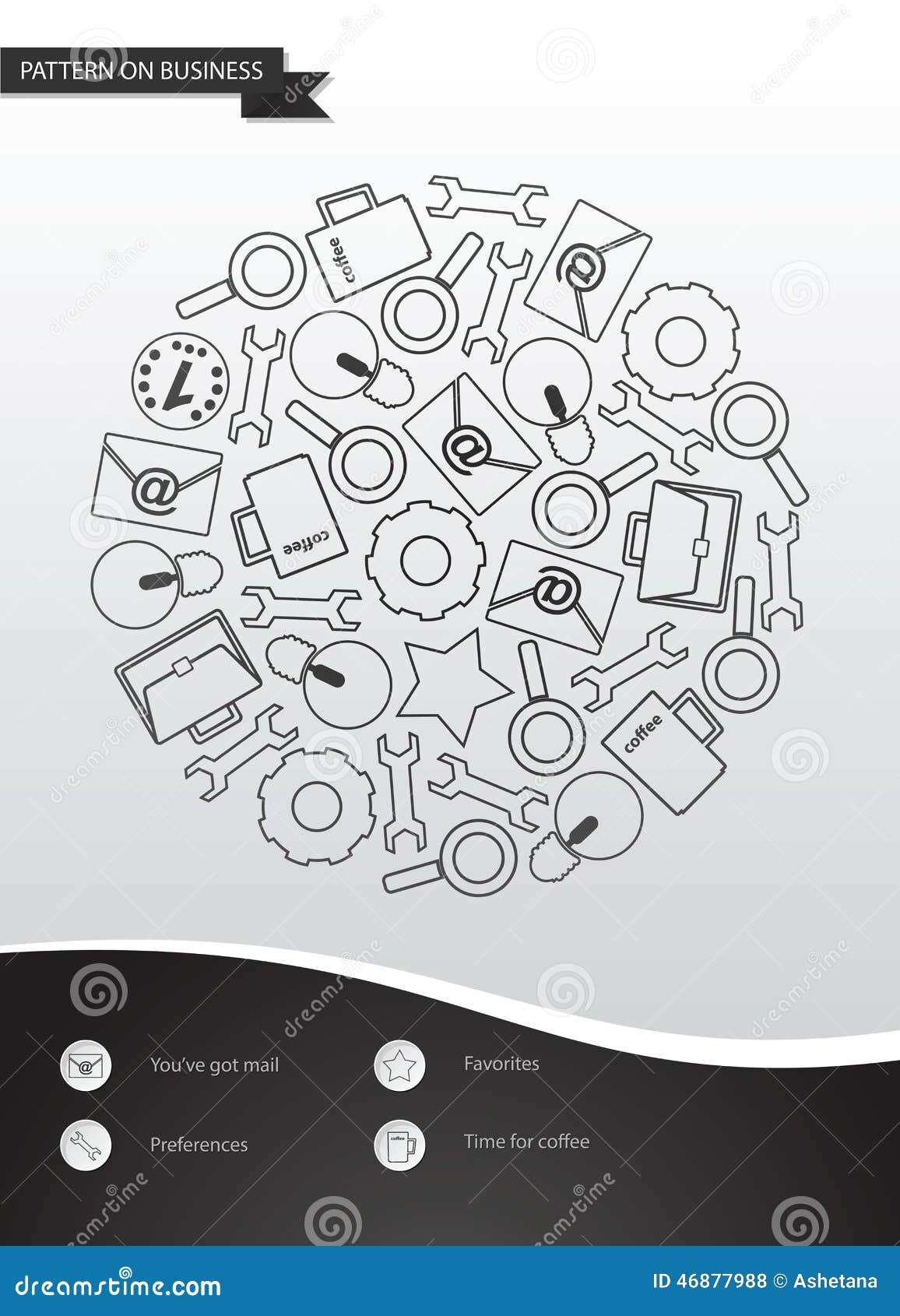 Template with Abstract Pattern on Business. Stock Vector - Illustration ...