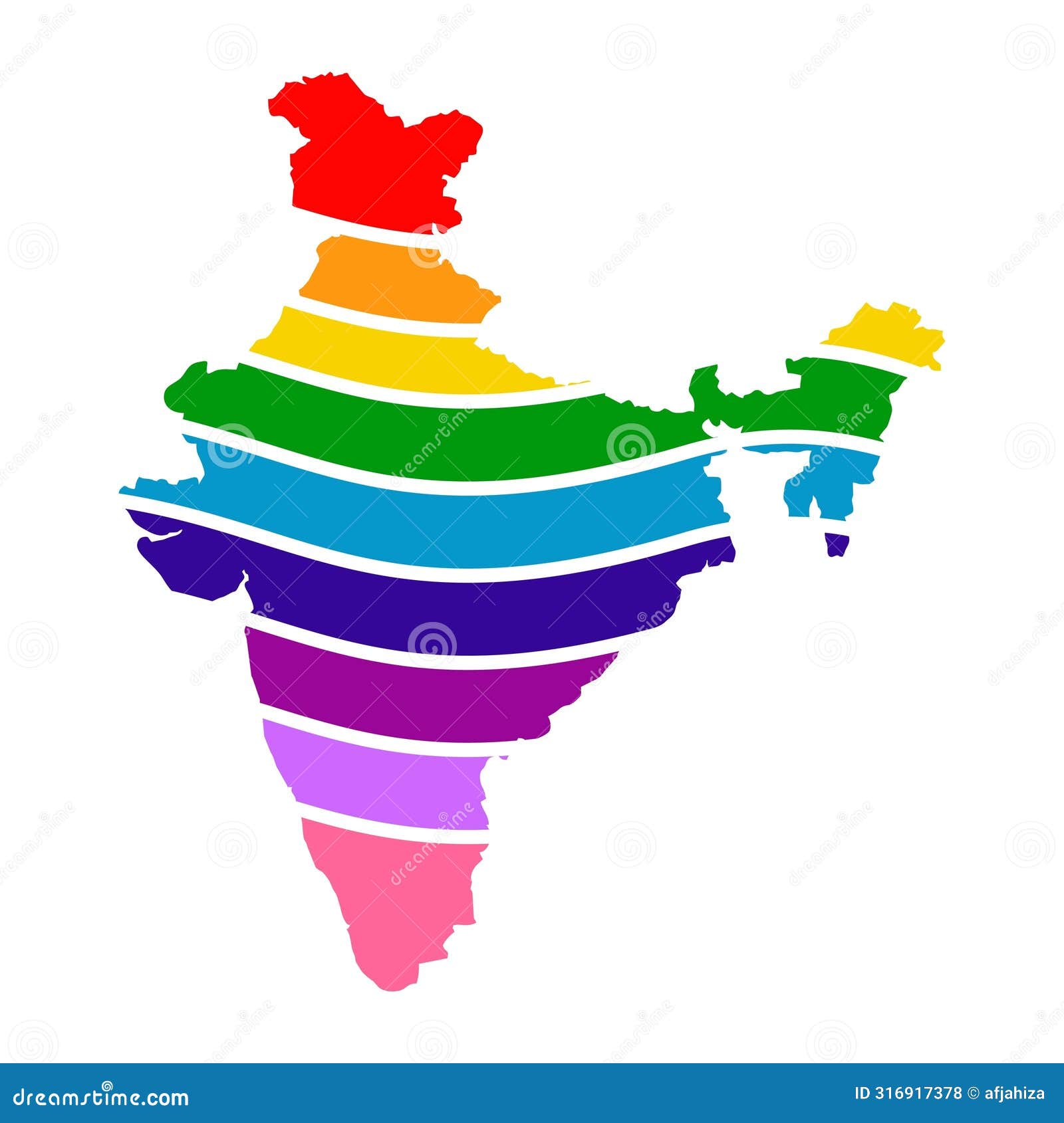 India Swoosh Silhouette Rainbow Map Stock Vector - Illustration of ...