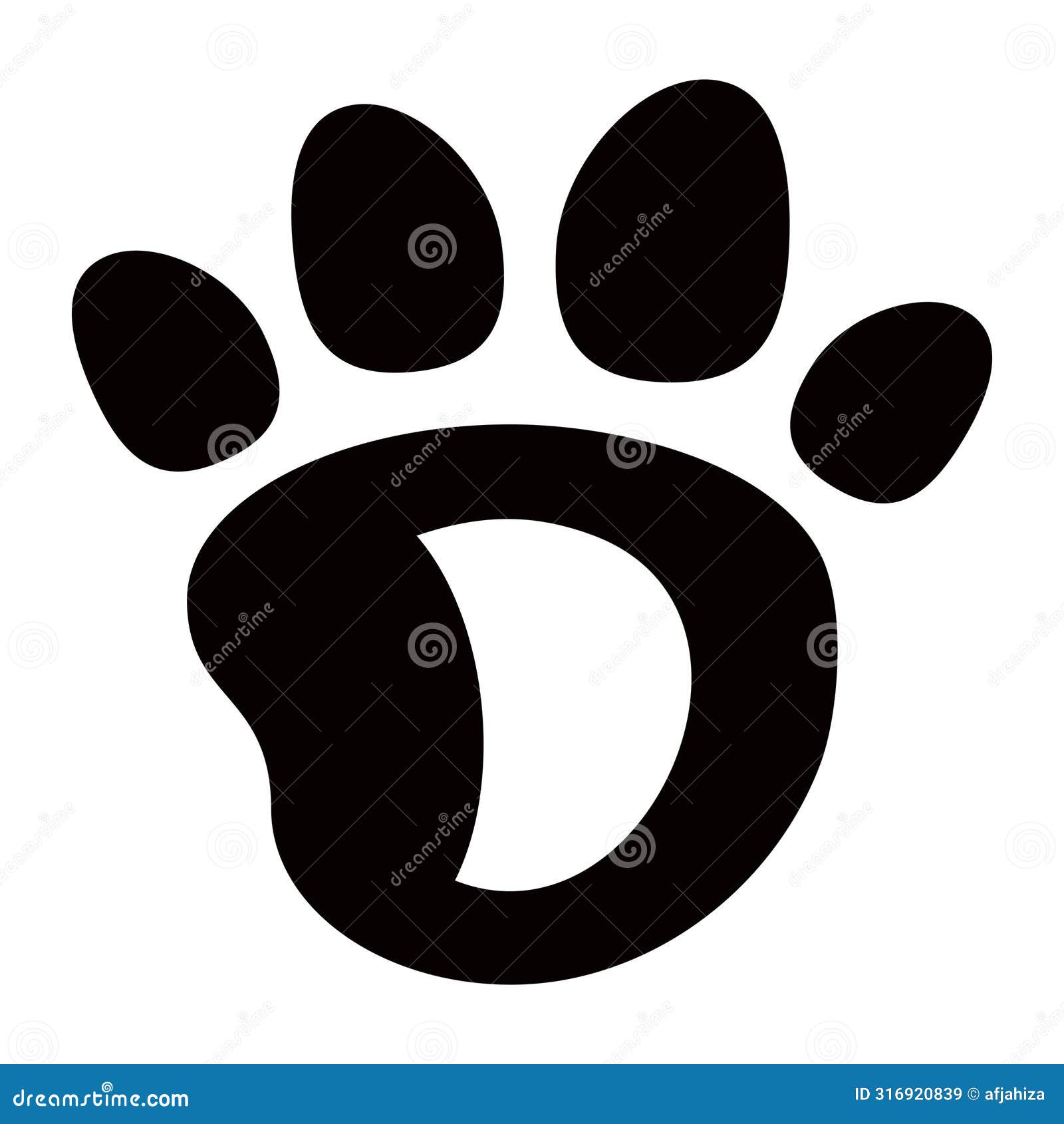 D Letter Paw Pet Logo Template Stock Vector - Illustration of business ...