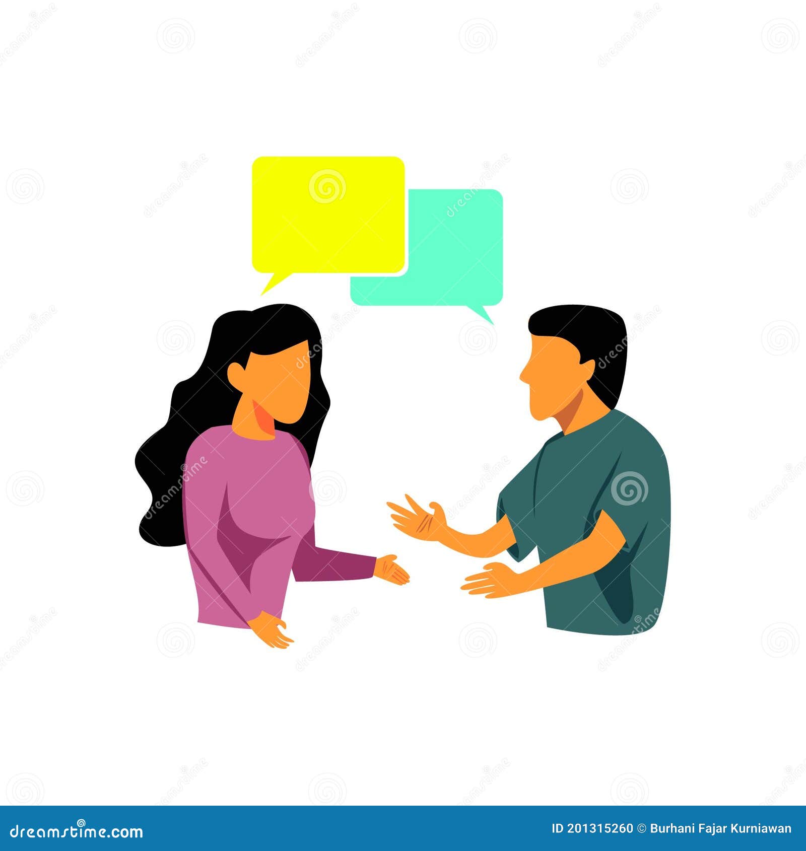 Communication between Two People Stock Vector - Illustration of female ...