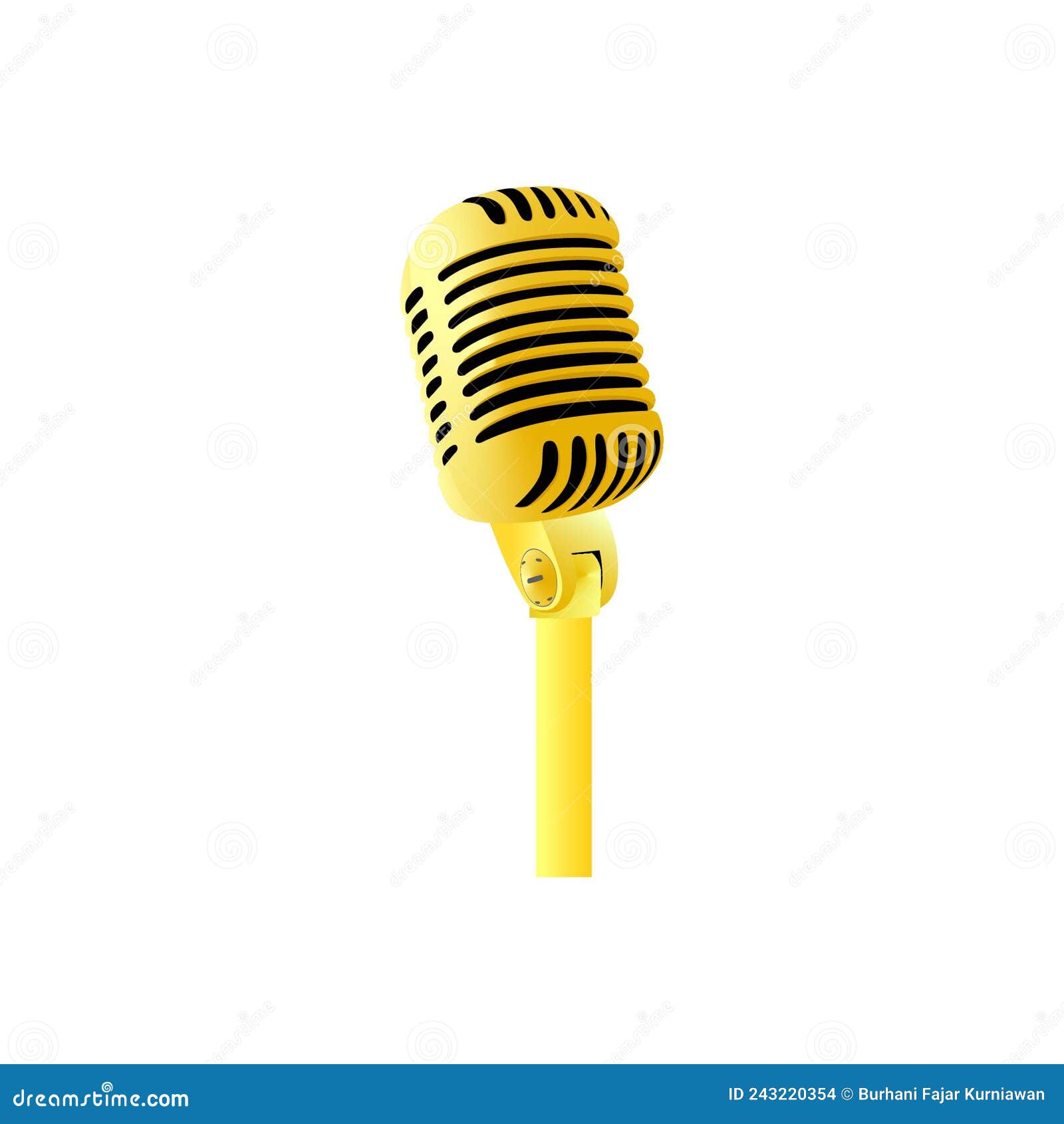 Golden Retro Microphone Vector Illustration Design Stock Vector ...