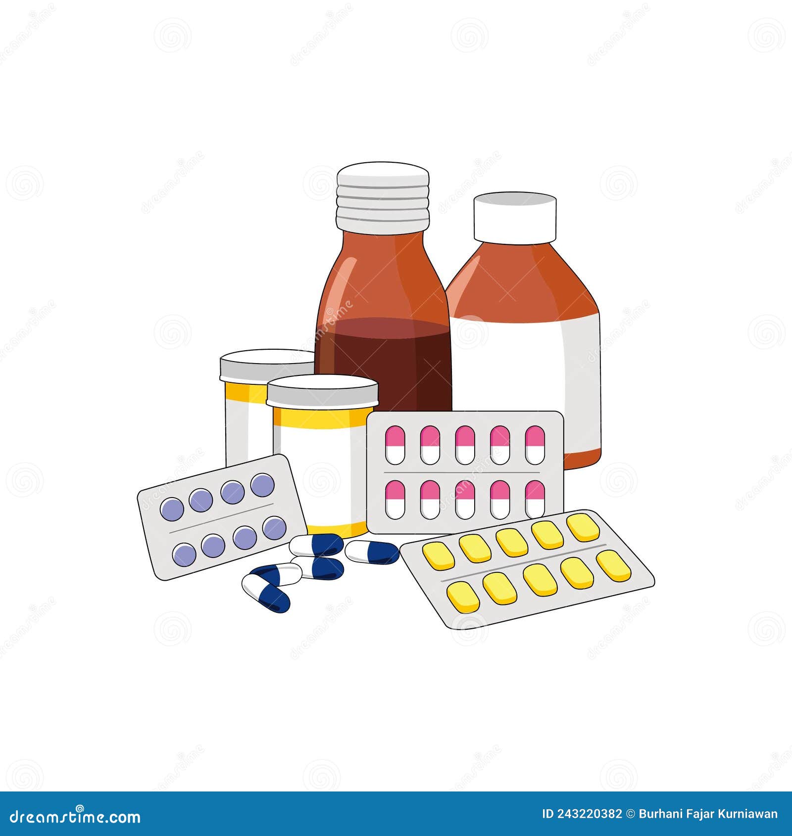 Various Medicine Collection Vector Object Illustration Stock Vector ...
