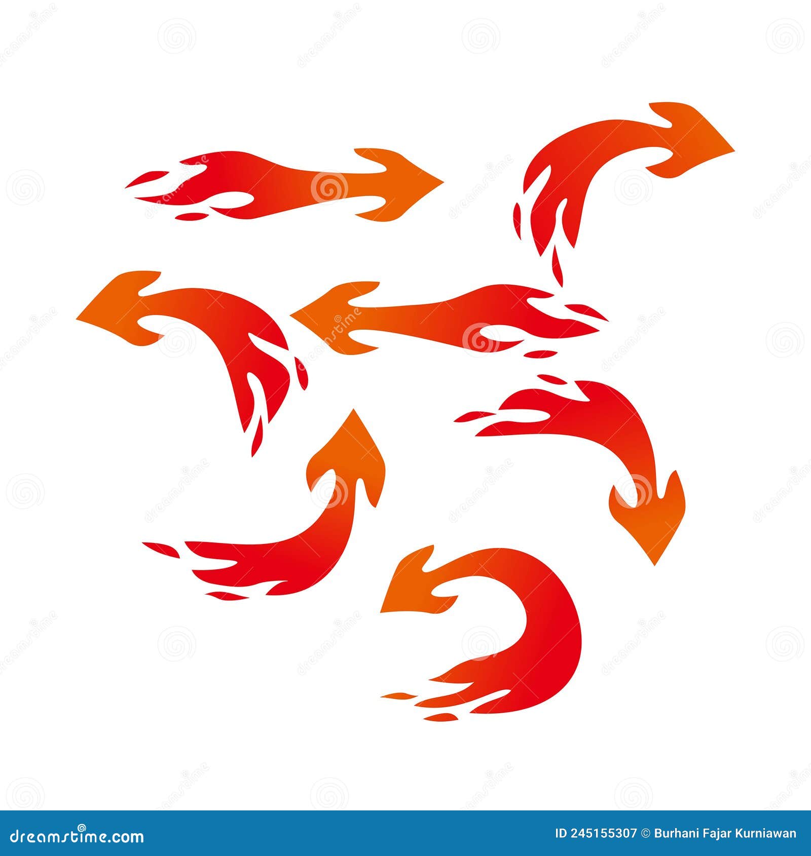 Set of Abstract Fire Arrow Icon Vector Illustration Stock Vector ...