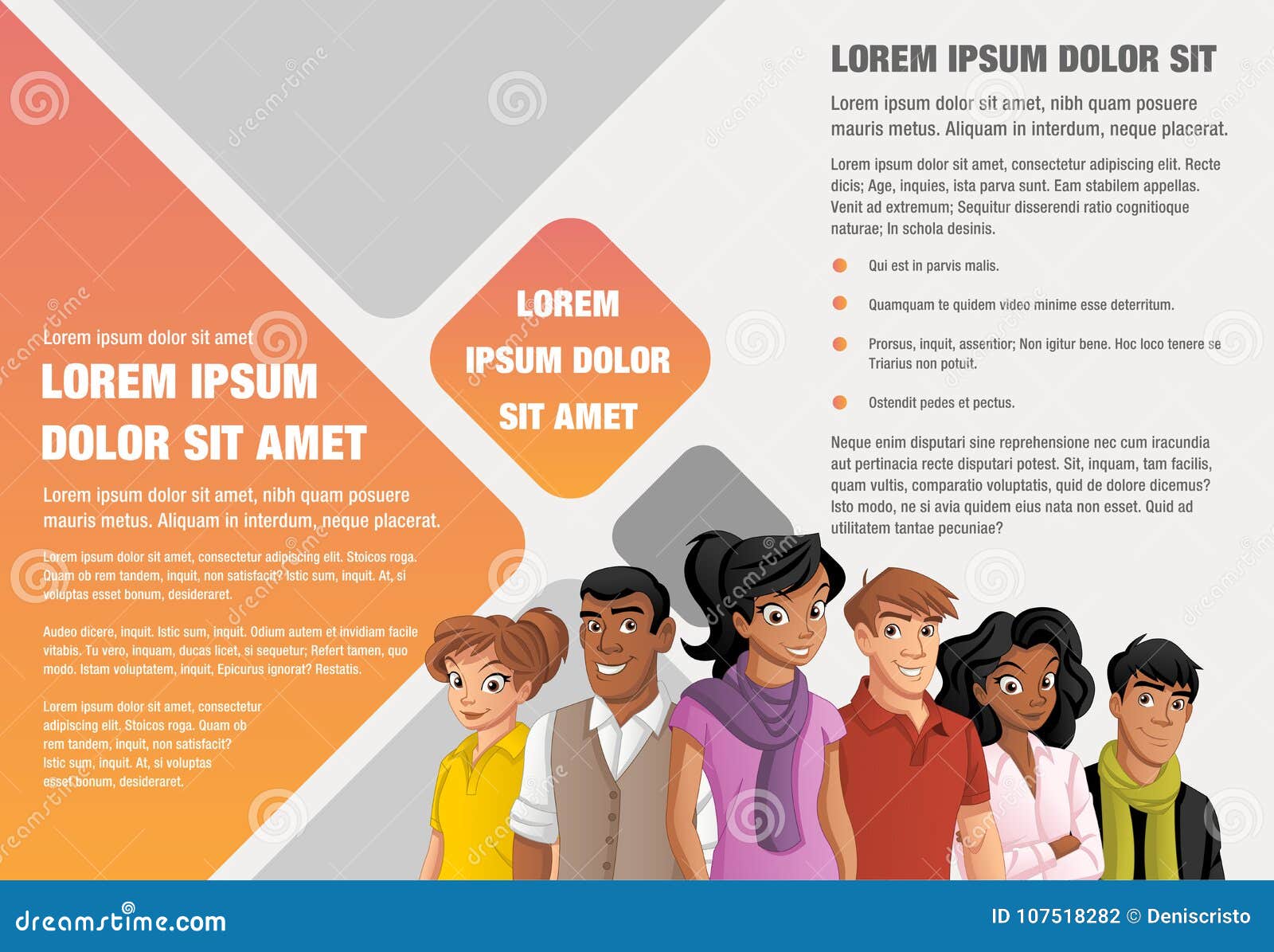 Template with Cartoon People Stock Vector - Illustration of character ...