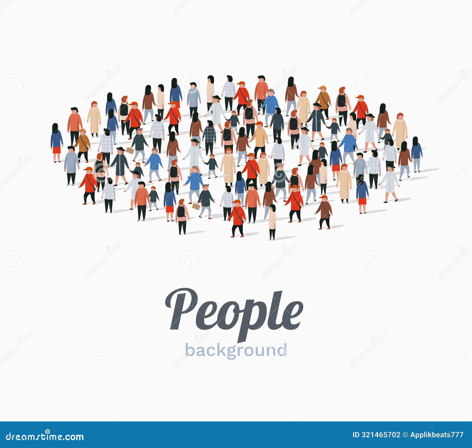 Template for Advertising Brochure with People Crowd in Shape of Circle ...