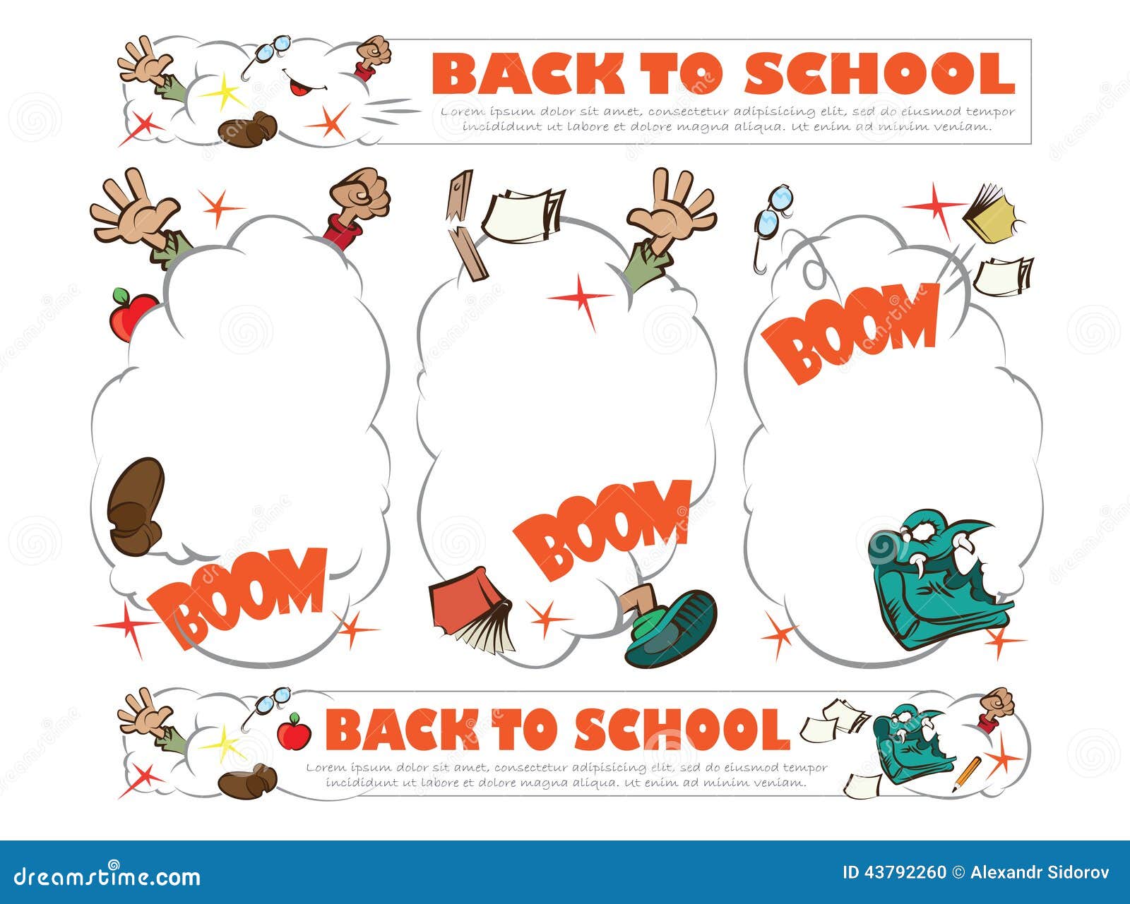 Template Back To School - Ruction Stock Vector - Illustration of apple ...