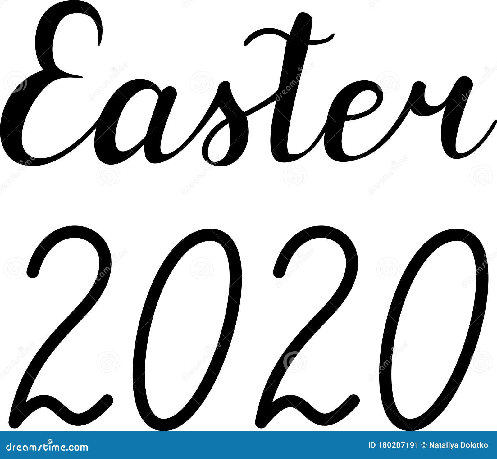 `Easter 2020` Hand Drawn Vector Lettering. Stock Vector - Illustration ...