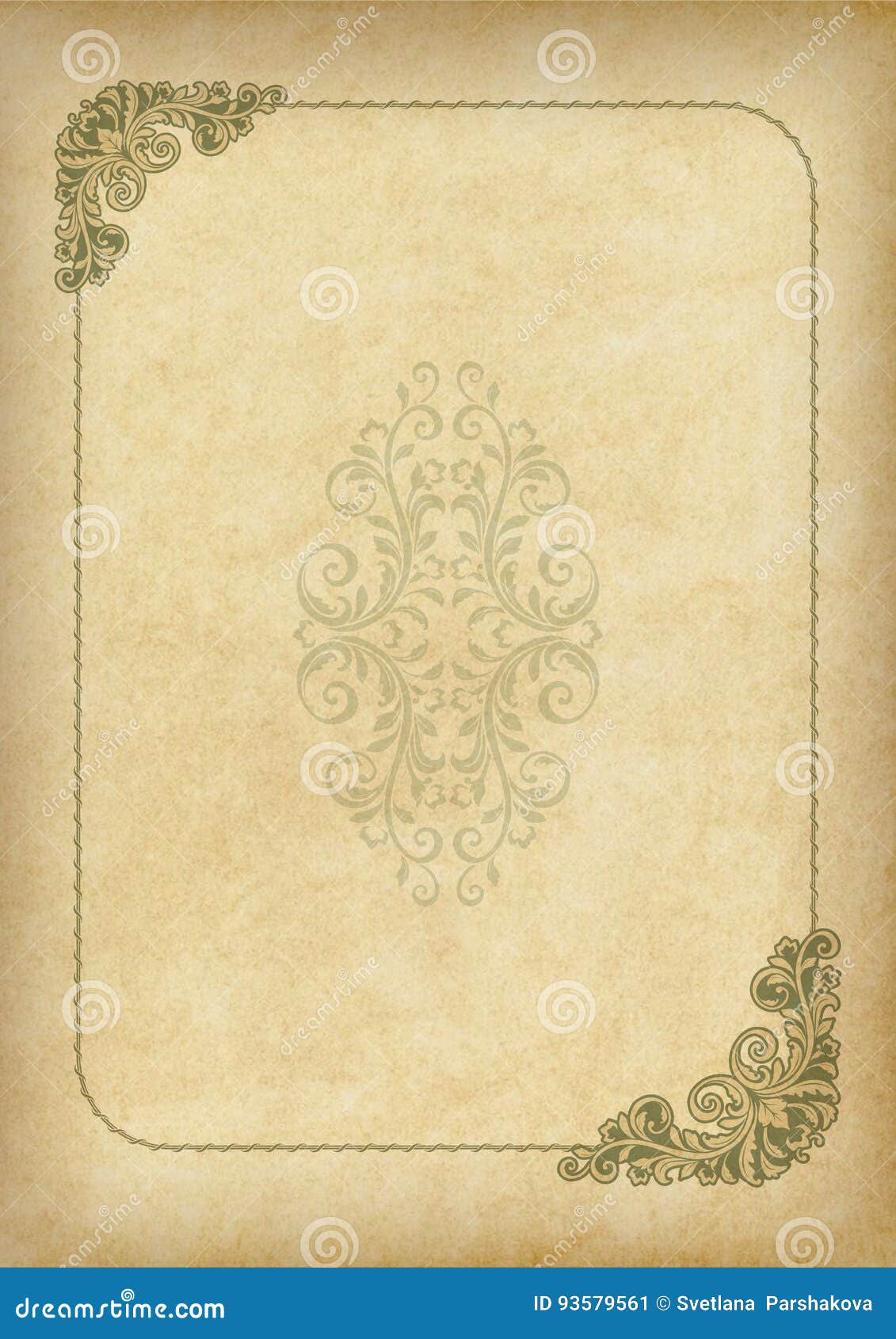 Template, Background with a Framework and Decorative Element on Piece ...