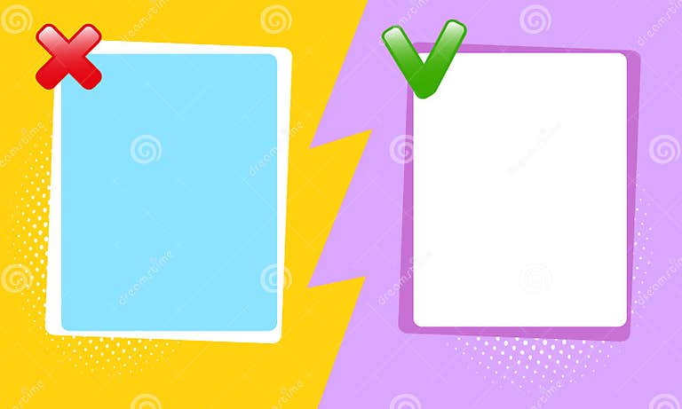 Template Background Wrong or Correct. Comics Style Design. Vector ...
