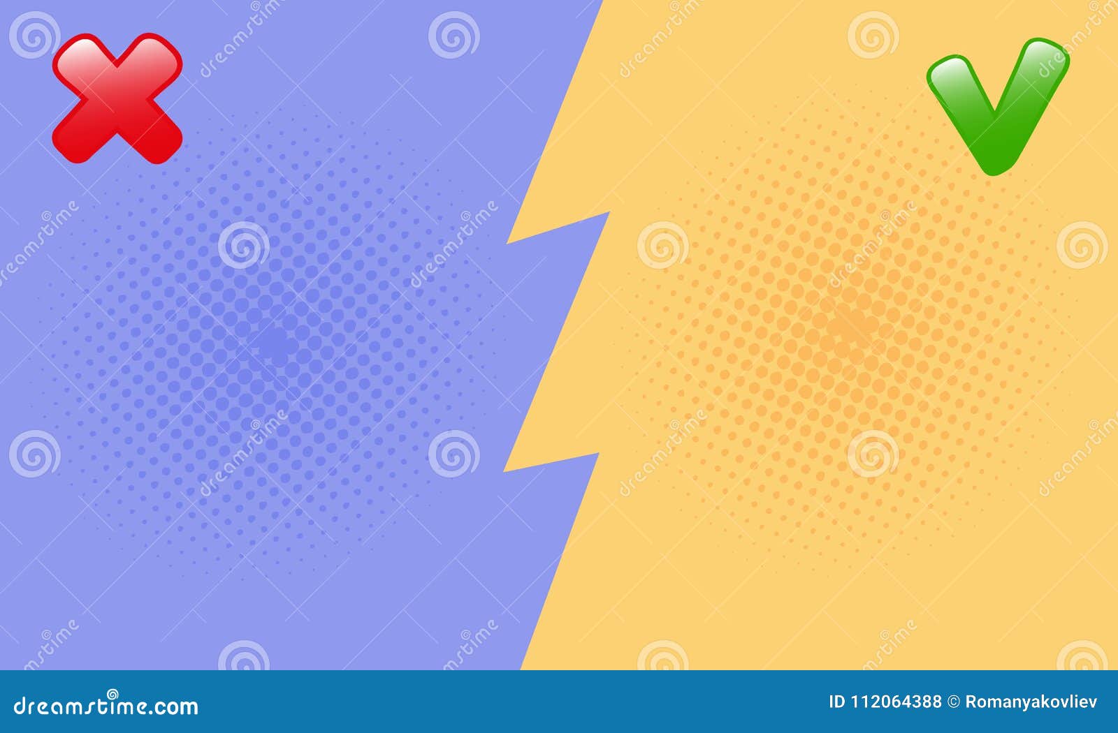 Template Background Wrong or Correct. Comics Style Design. Vector ...