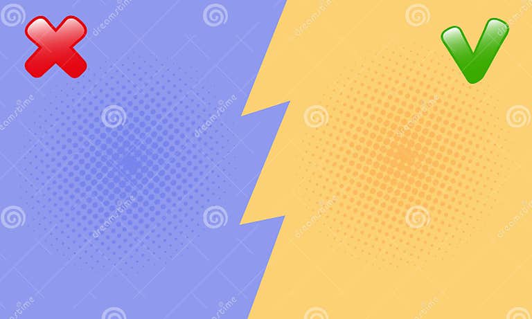 Template Background Wrong or Correct. Comics Style Design. Vector ...