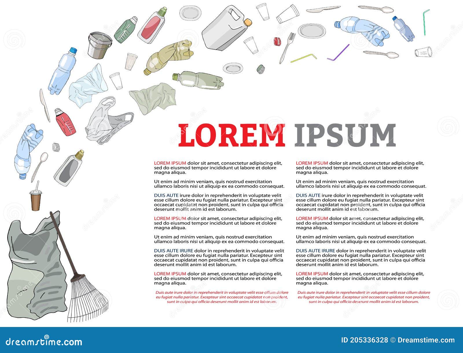 Template with Bag and Different Kinds of Garbage. the Concept of ...