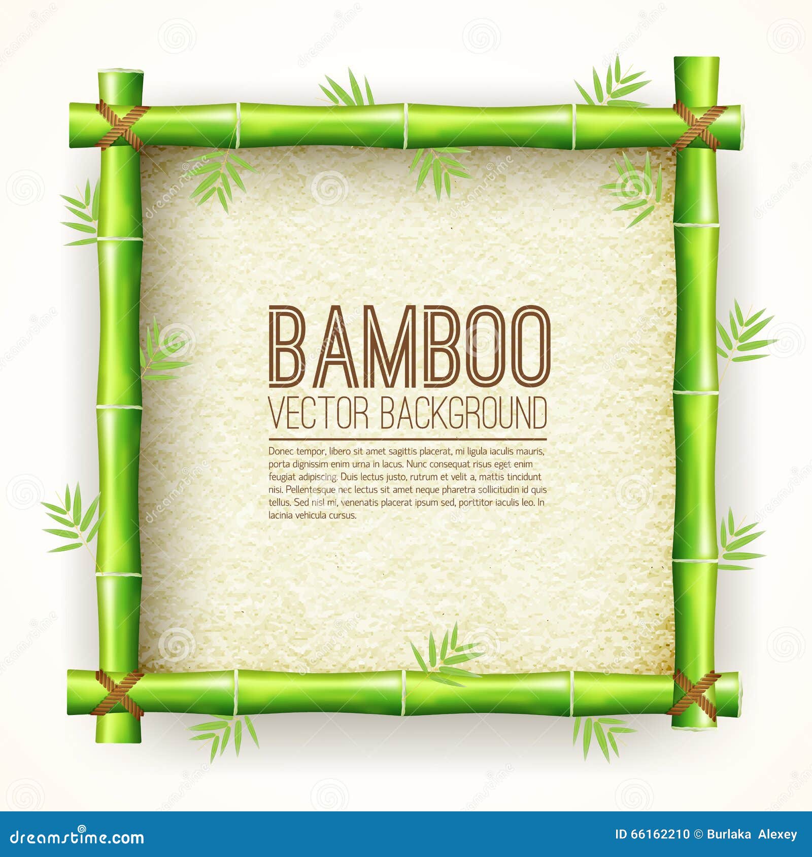 Template With Bamboo. Japanese Background Cartoon Vector ...
