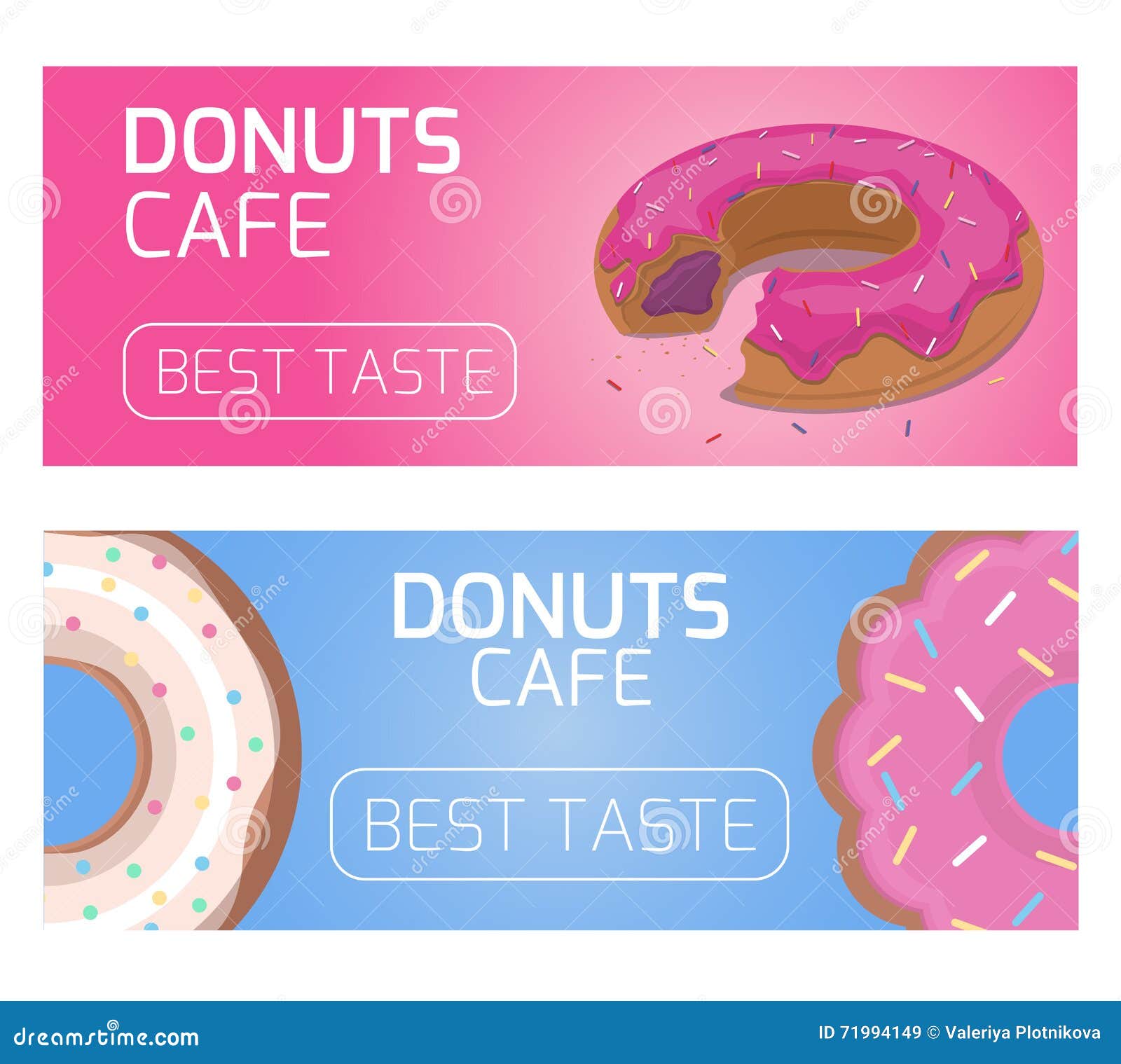 Template Banner, Flyer, Gift Certificate for Cafe Donuts. Stock Vector ...