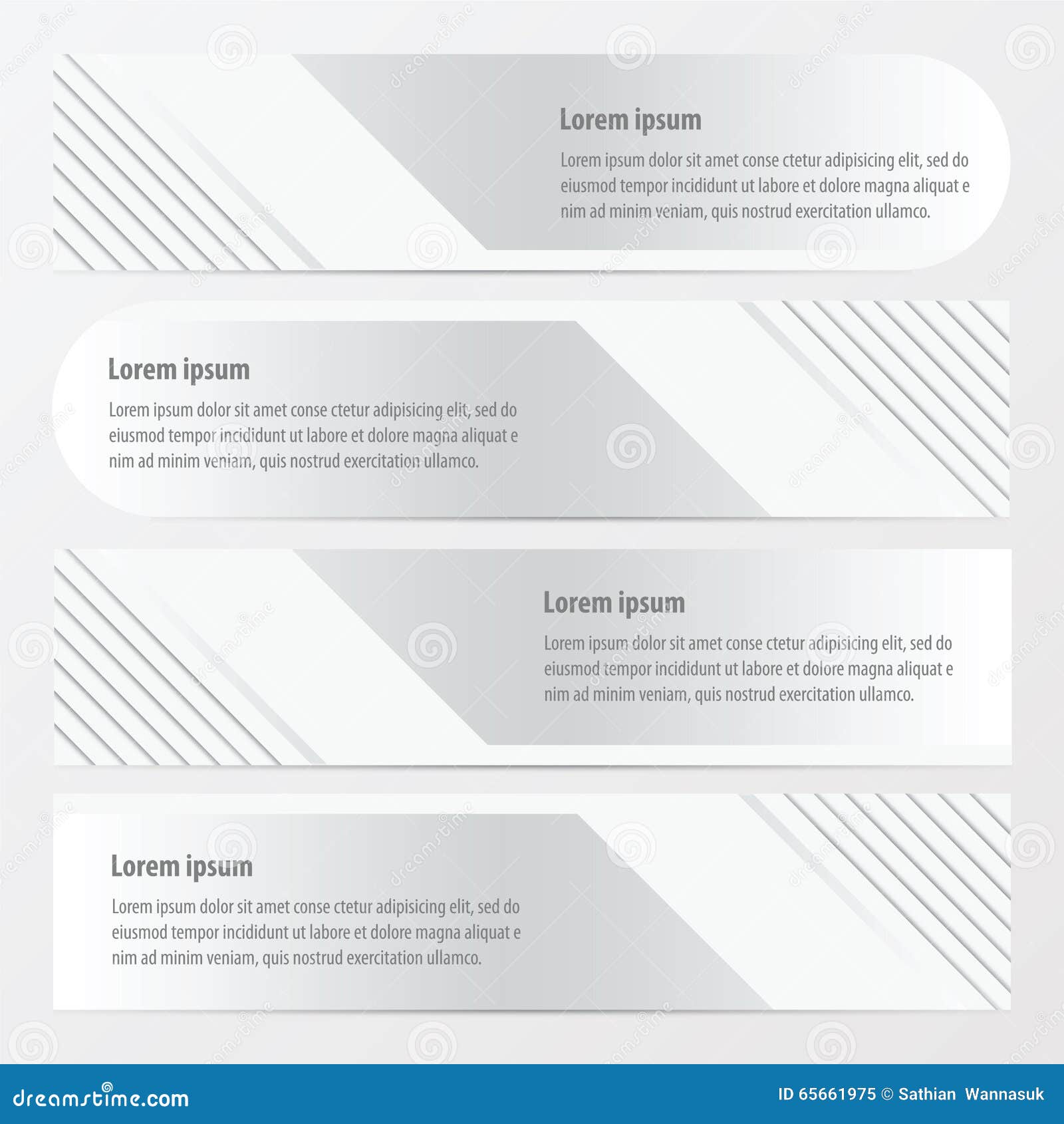 Template Banner Set White Color Stock Vector - Illustration of concept ...