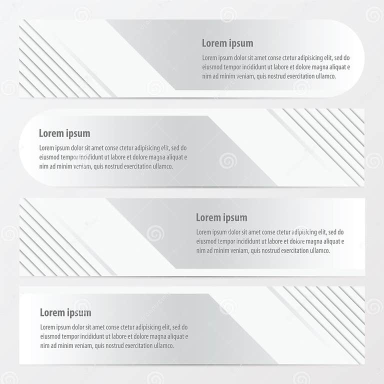 Template Banner Set White Color Stock Vector - Illustration of concept ...