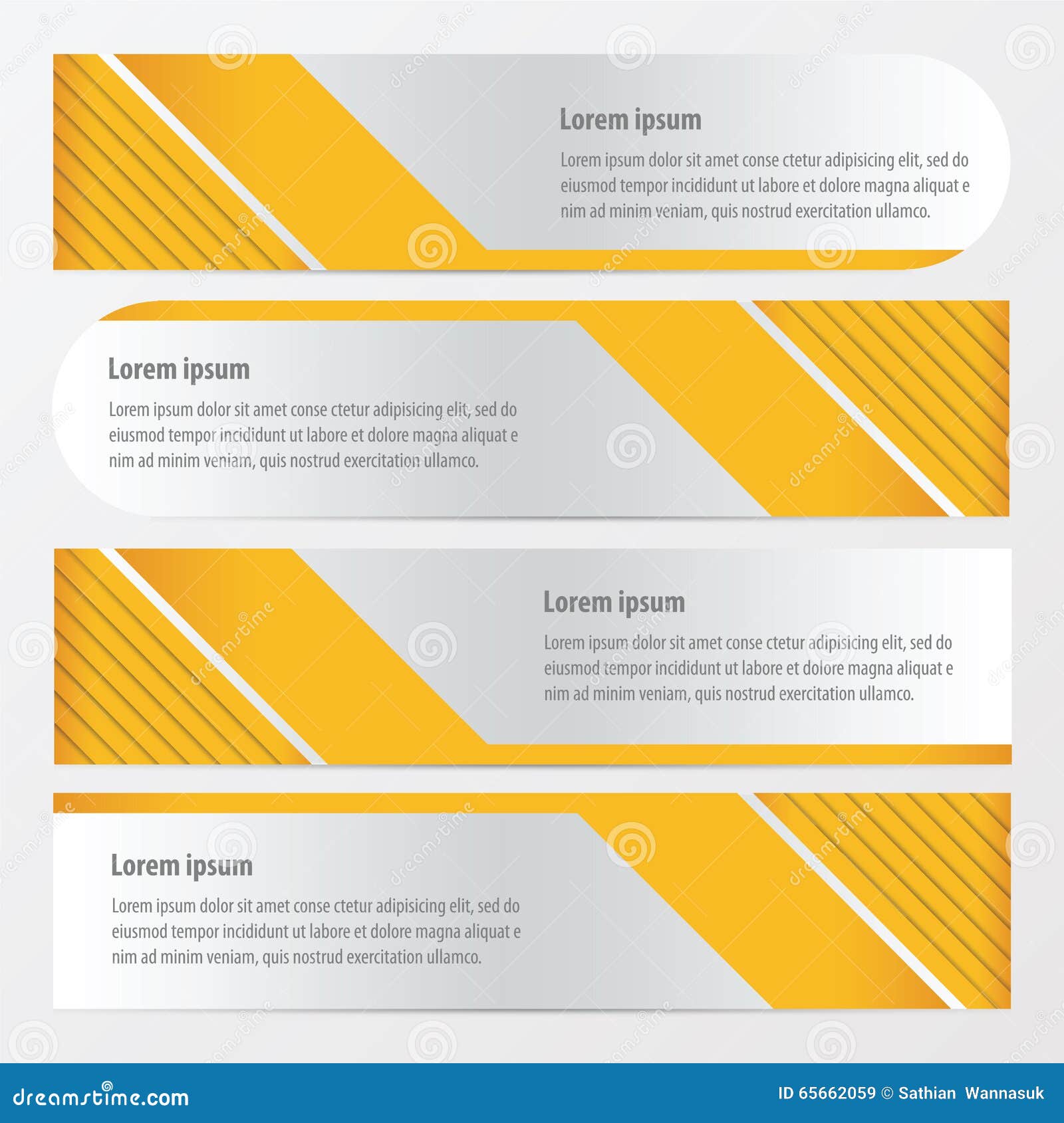 Template Banner Set Yellow Color Stock Vector - Illustration of modern ...