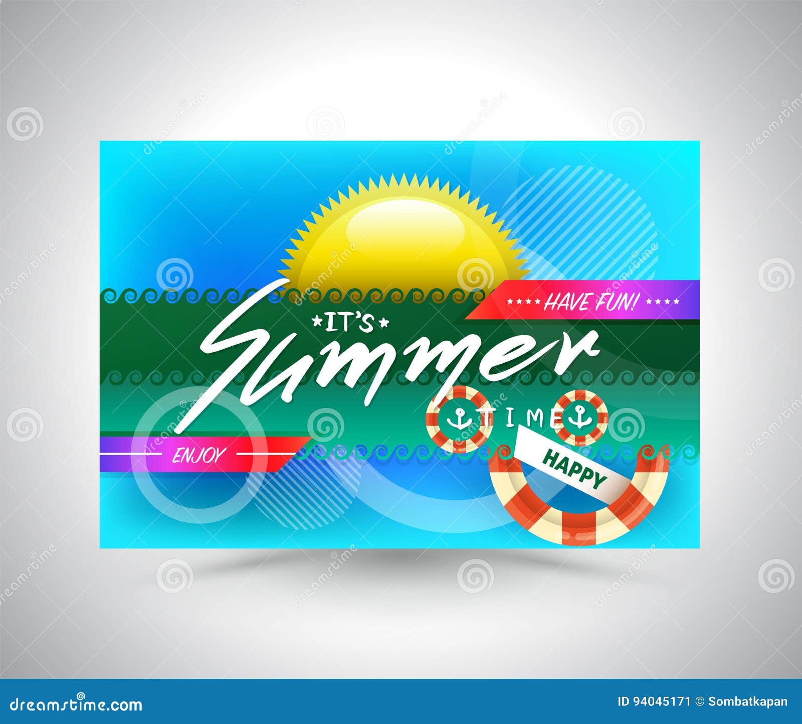 Template Banner for Summer Advertising. Stock Vector - Illustration of ...