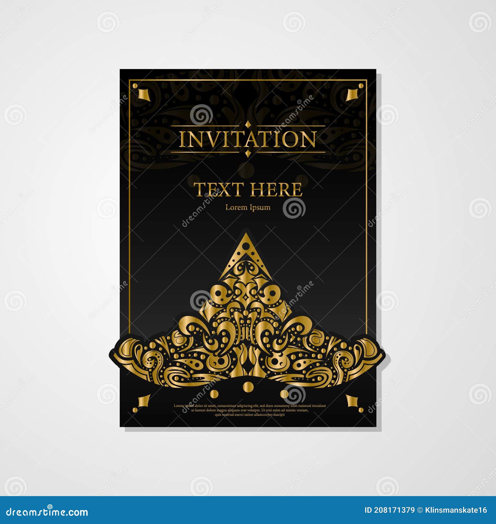 Template Batik Invitation Card Design Vector Stock Illustration ...