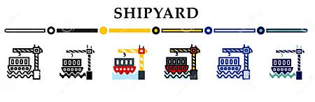 Shipyard Icons Collection. Vector Illustration Eps 10. Stock Vector ...