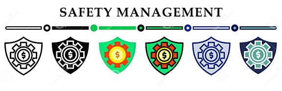 Safety Management Icon Collection on Web Banner Concept Stock ...