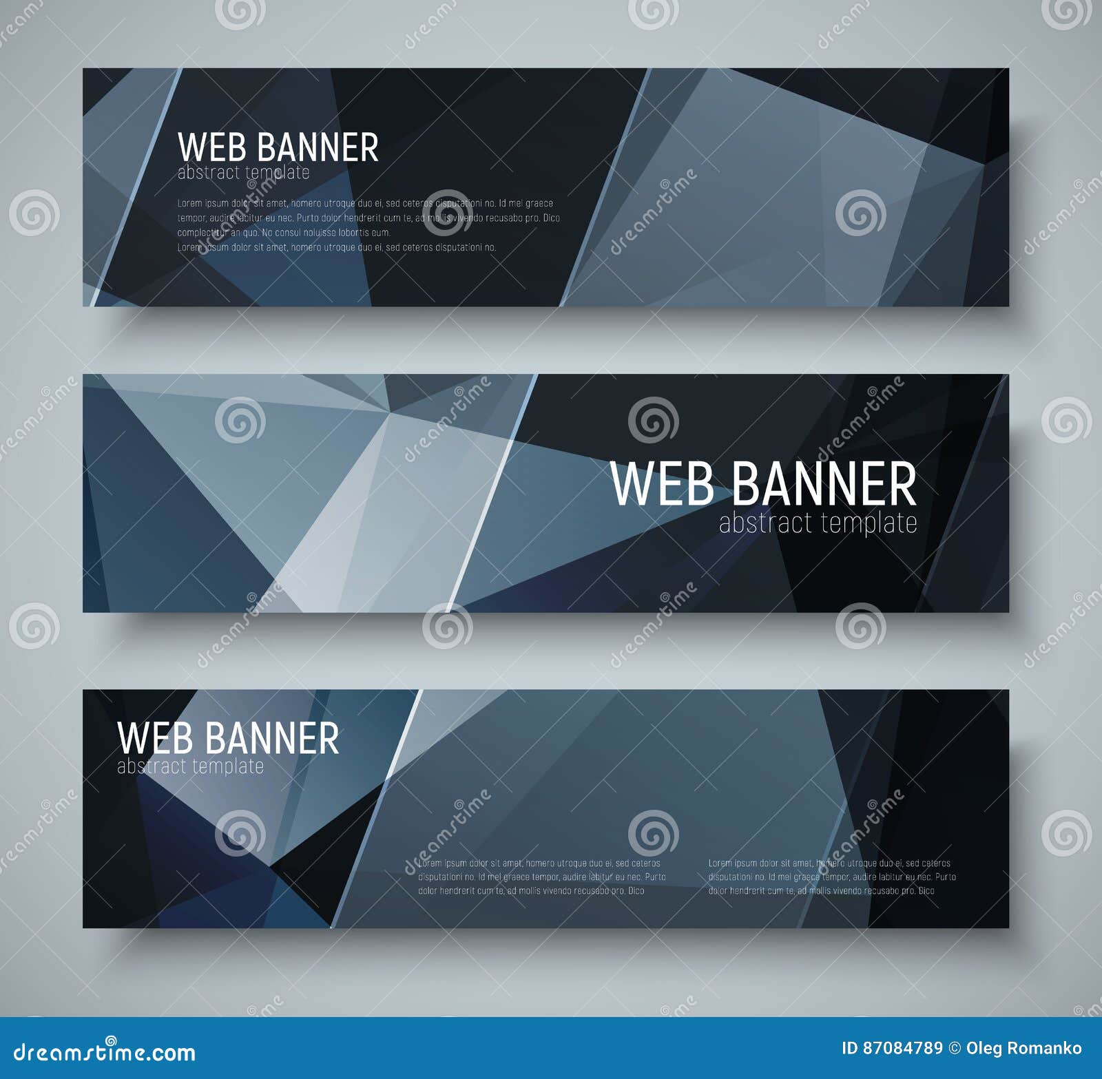 Template Black Banners with Transparent Diagonal Stripes. Stock Vector ...