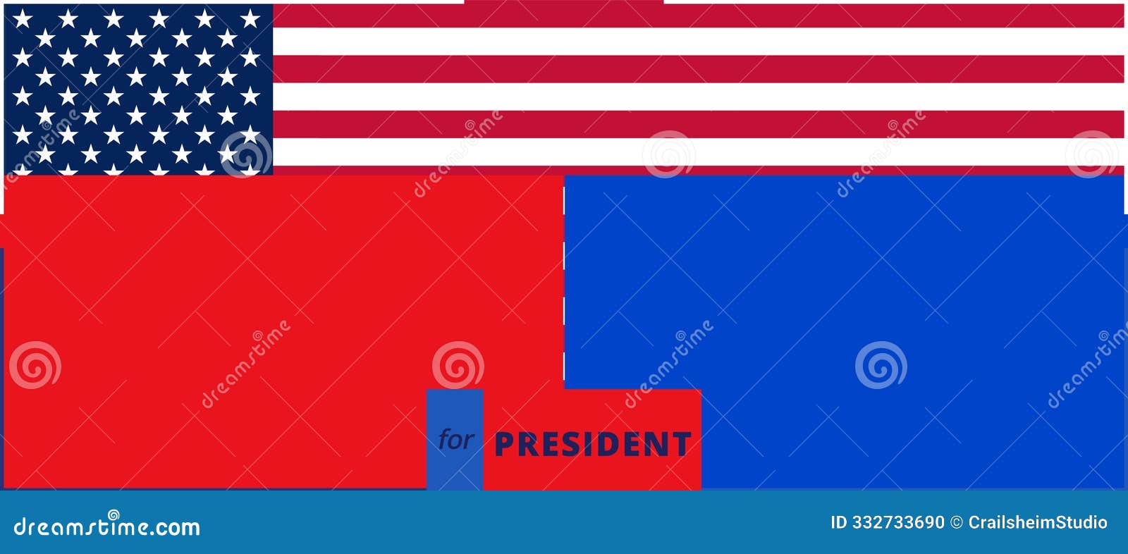 Template Blank Banner Background in Red and Blue As the Democrats and ...