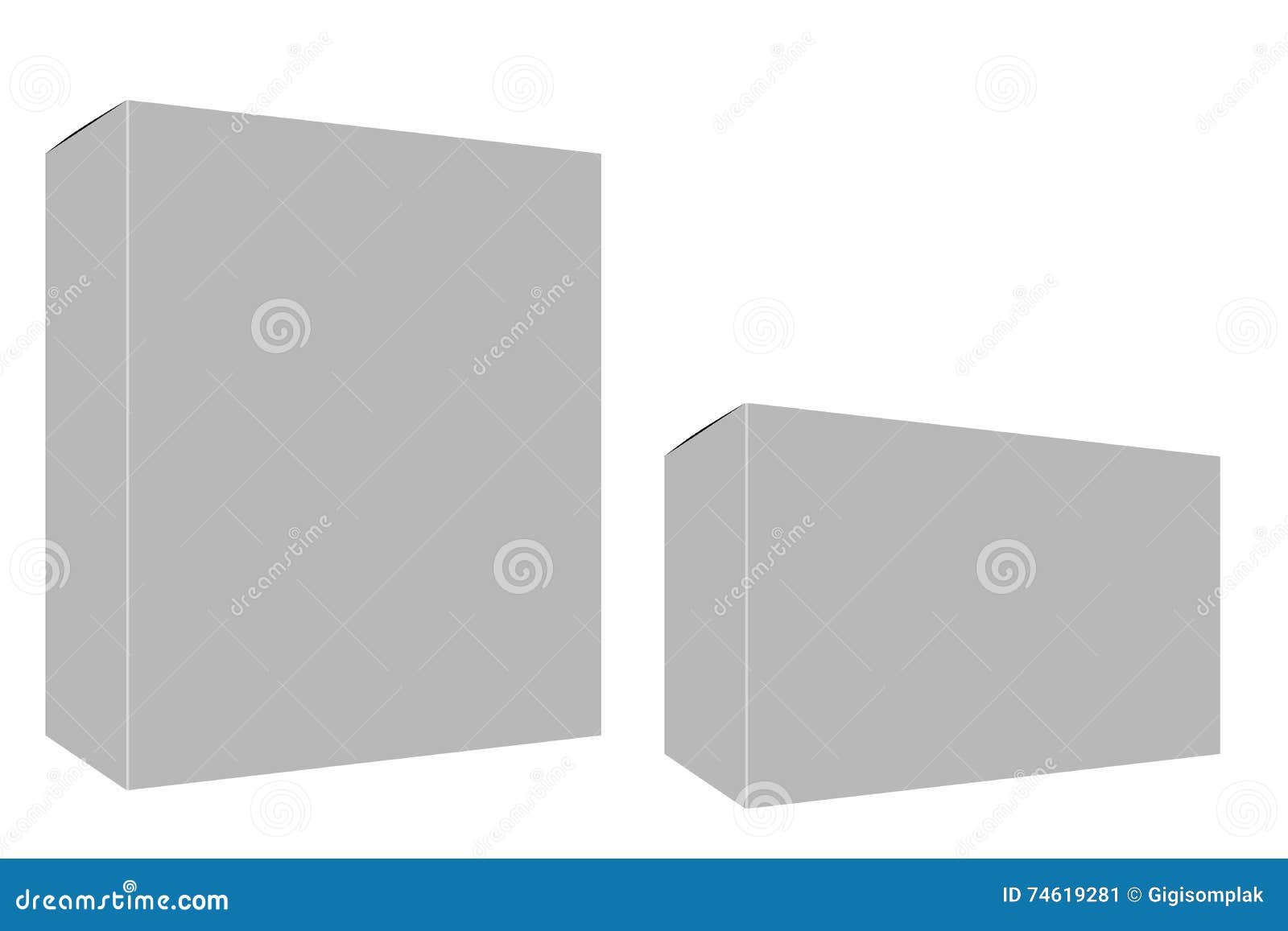 For Template Blank Box, Isolated on White Stock Vector - Illustration ...