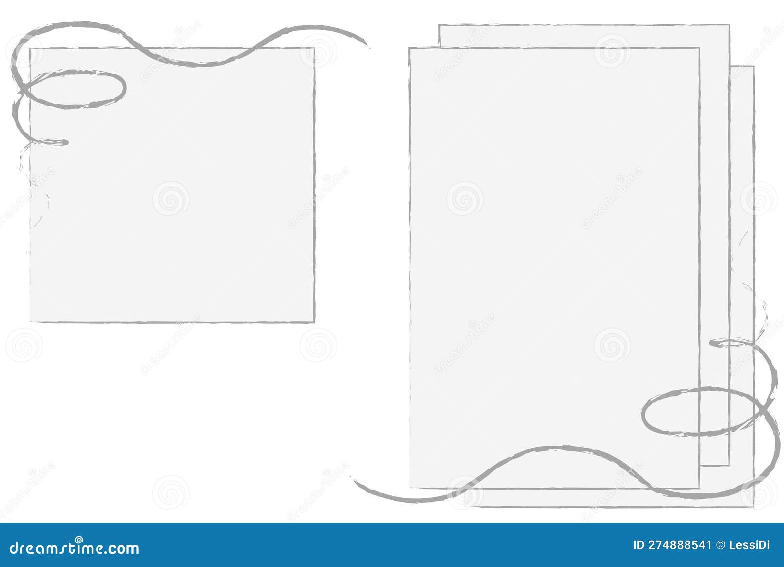 Template with Blank Pages and Decorative Lines Stock Vector ...