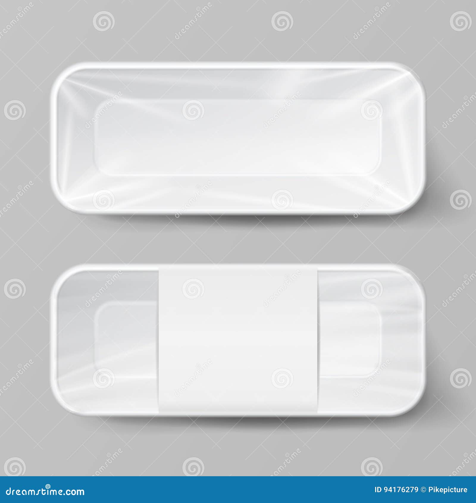 Template Blank White Plastic Food Container Set. Vector Mock Up ...