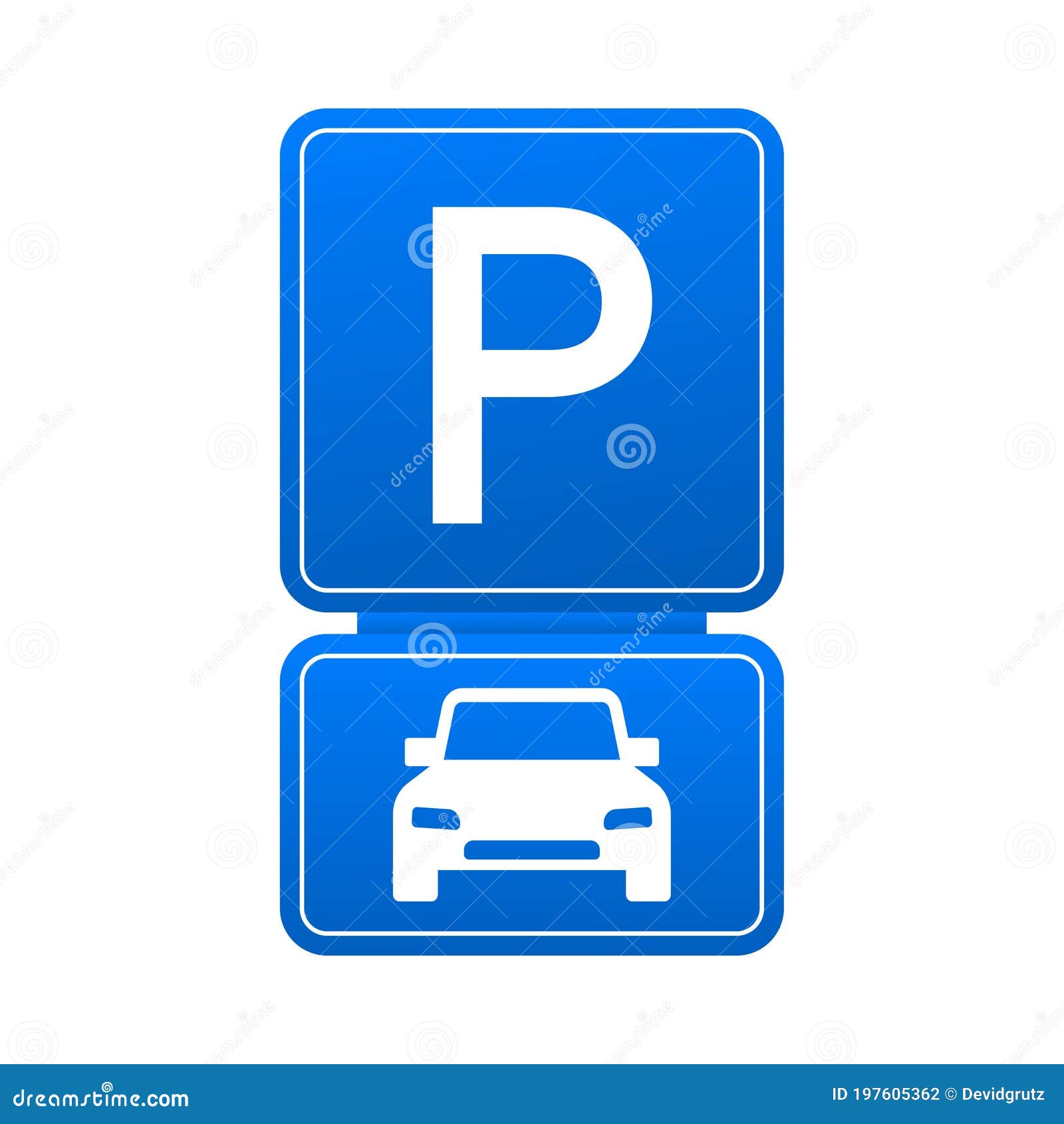 Template with Blue Parking. Logo, Icon, Label. Parking on White ...