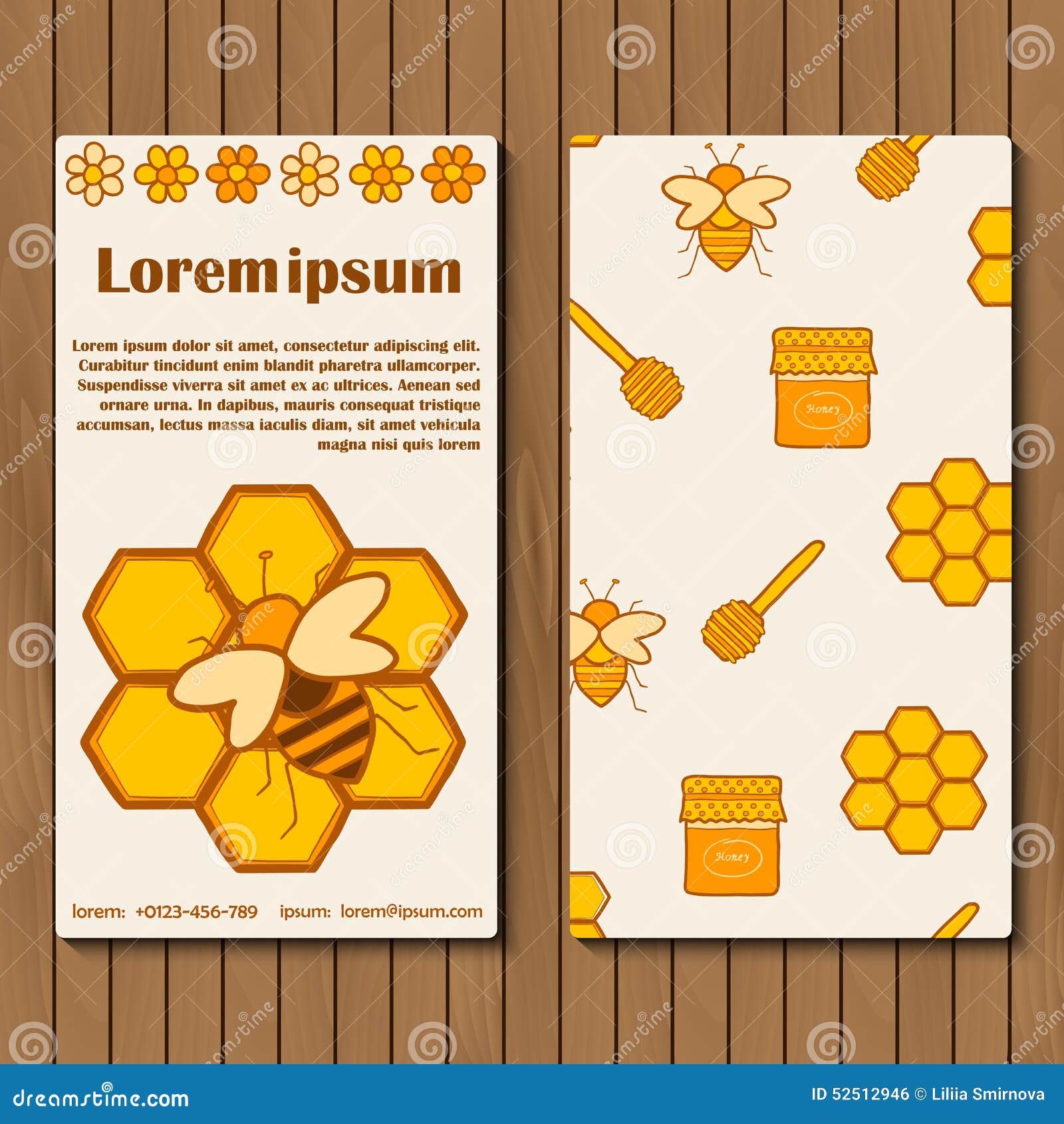 Template for Booklet, Card or Flyer on Beekeeping Stock Vector ...