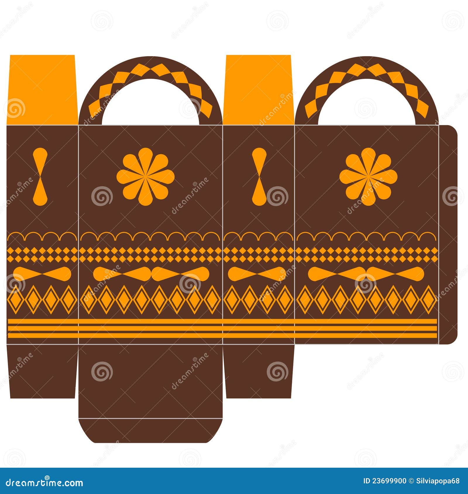 Template for Box with Ornaments Stock Vector - Illustration of ...