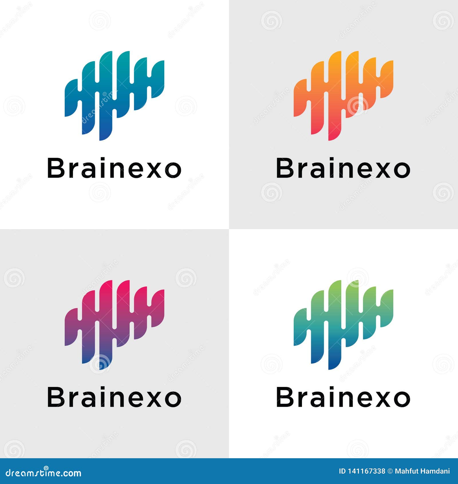 Template Brain Logos stock illustration. Illustration of memory - 141167338