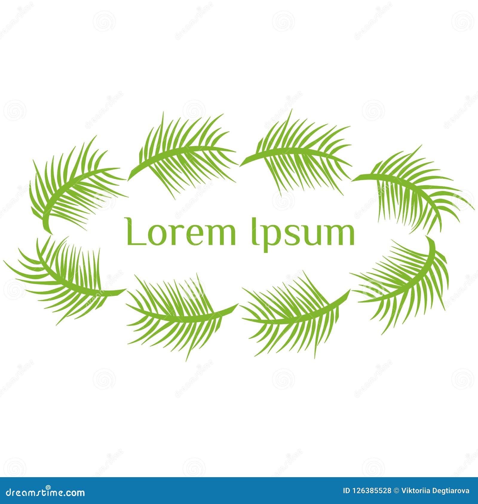 Template with a Branch of a Green Plant Stock Vector - Illustration of ...