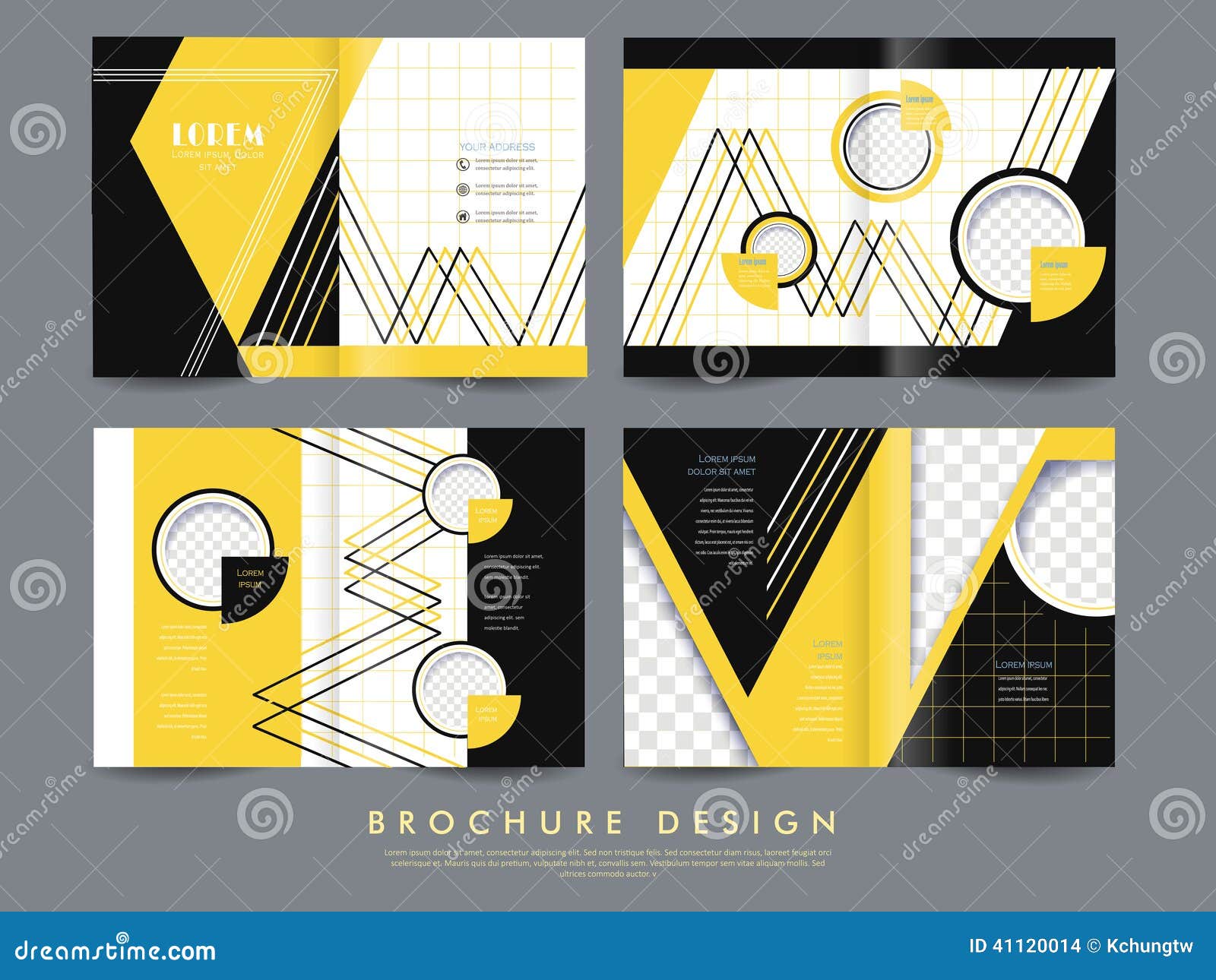 Template of Brochure Design with Spread Pages Stock Vector ...