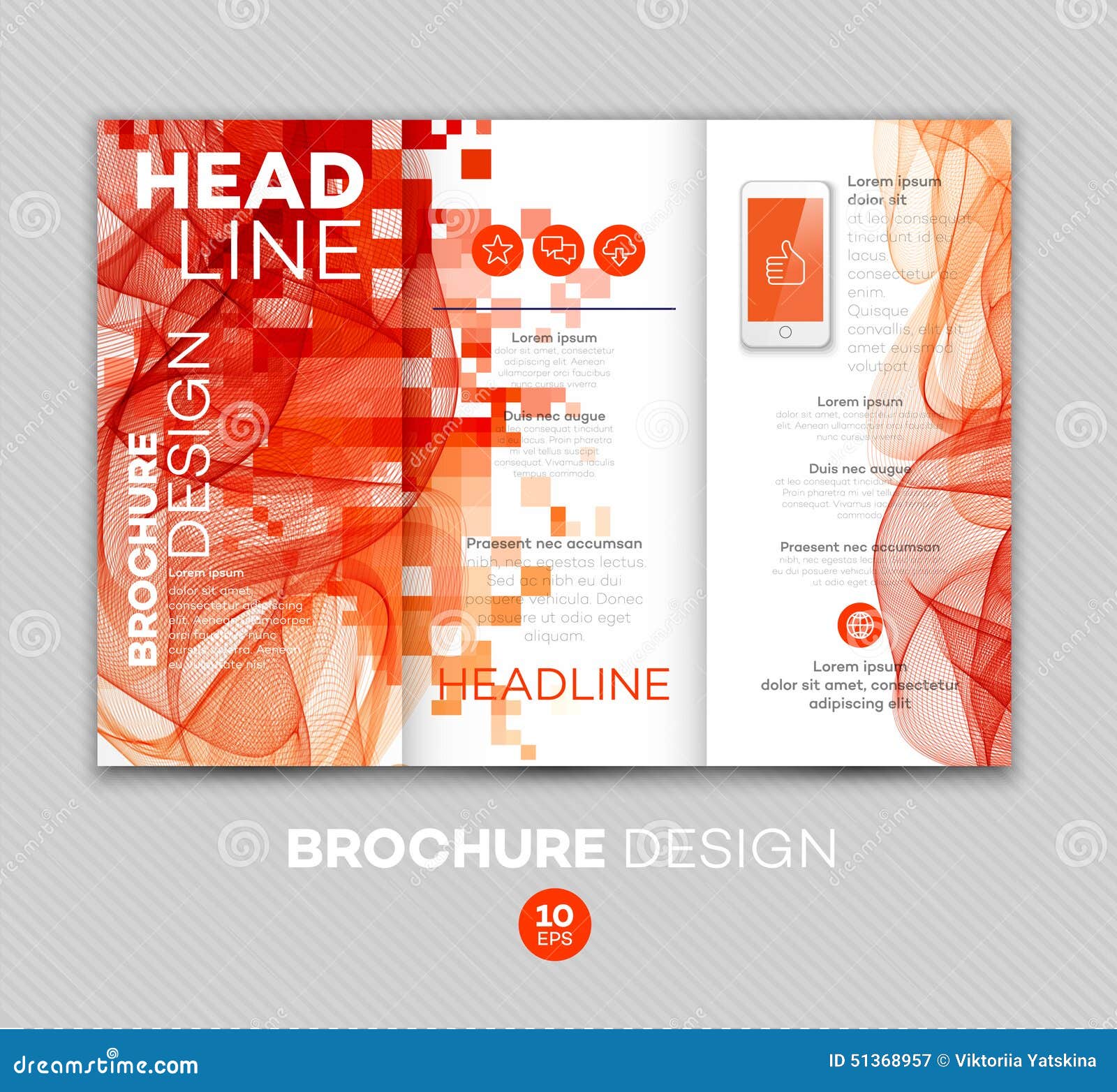 Template for Brochure. Vector Illustration Stock Vector - Illustration ...