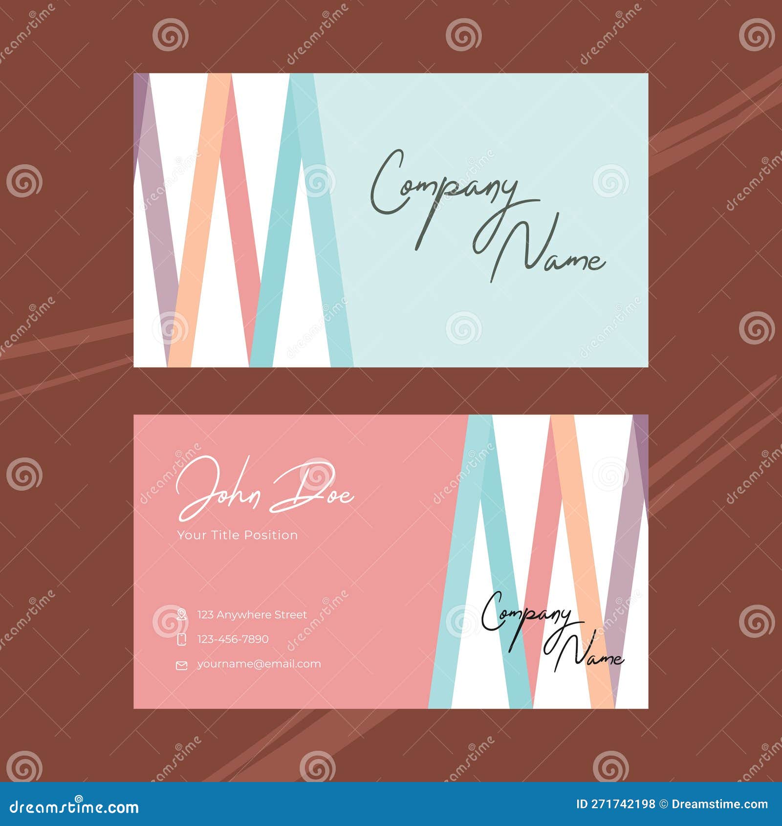 Abstract Line Business Card Vector Template Stock Vector - Illustration ...