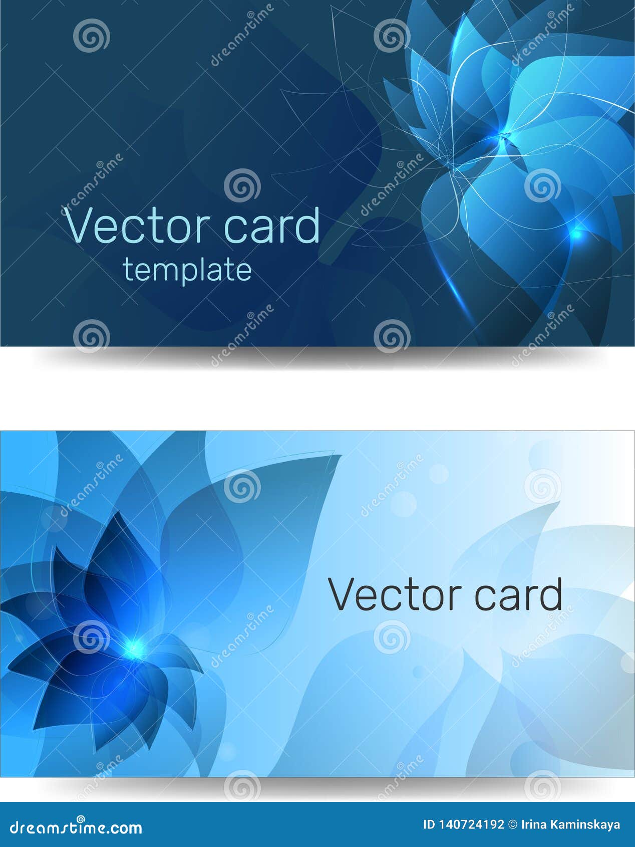 Template of Business Cards in Blue Color with a Design Element. Text ...
