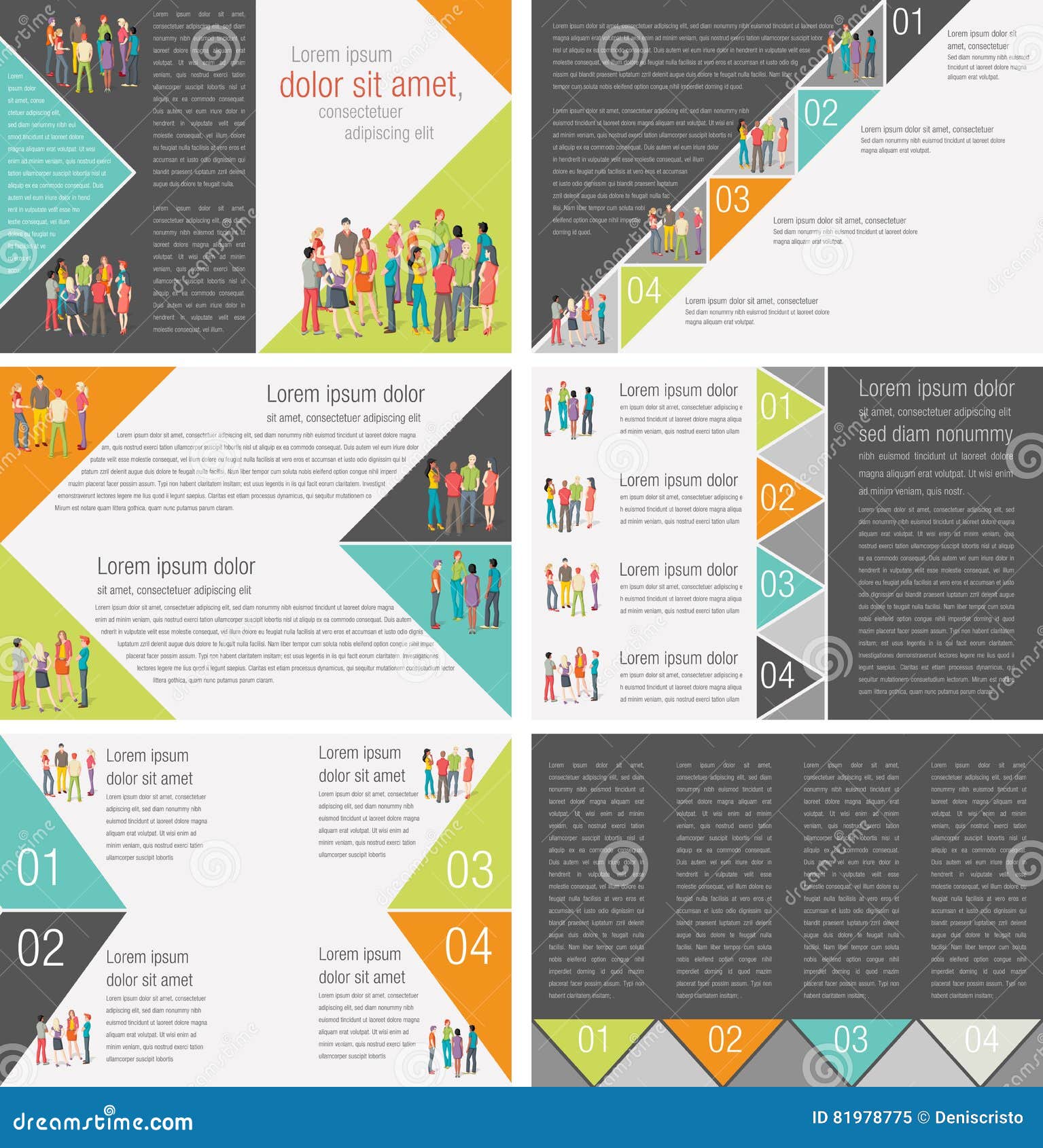 Template with Business People. Stock Vector - Illustration of design ...