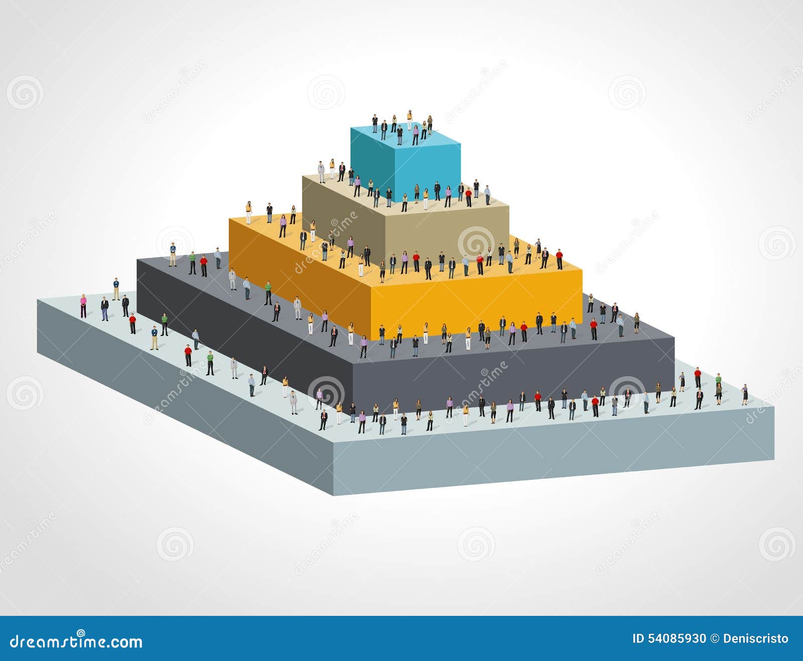 Template with Business People on Pyramid Stock Vector - Illustration of ...