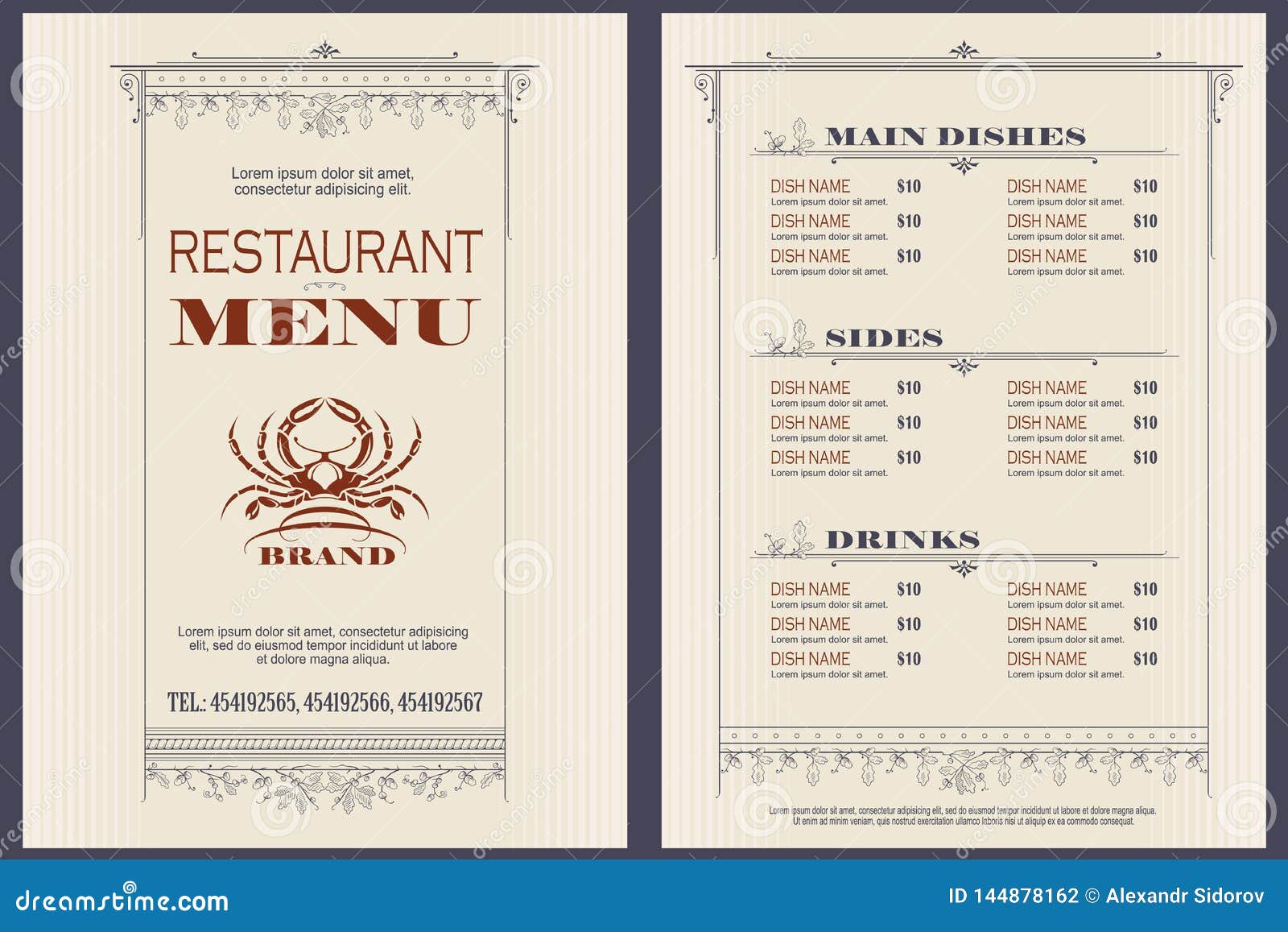 Template Cafe or Restaurant Menu Stock Vector - Illustration of cafe ...
