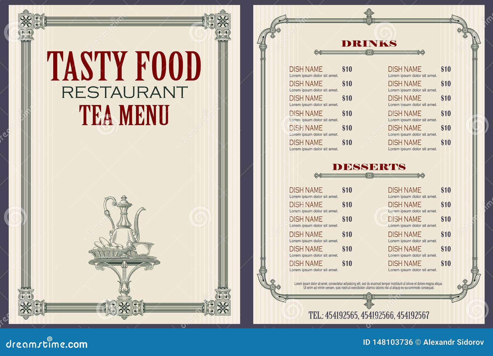 Template Cafe or Restaurant Menu Stock Vector - Illustration of drinks ...